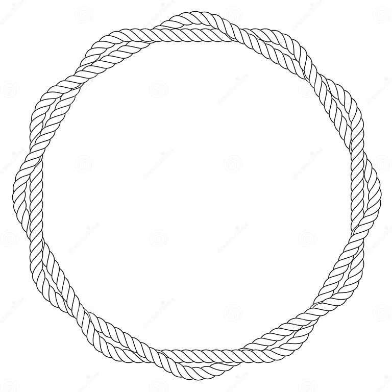 Round Rope Frame with Two Twisted Ropes, Nautical Circle Frame Stock ...