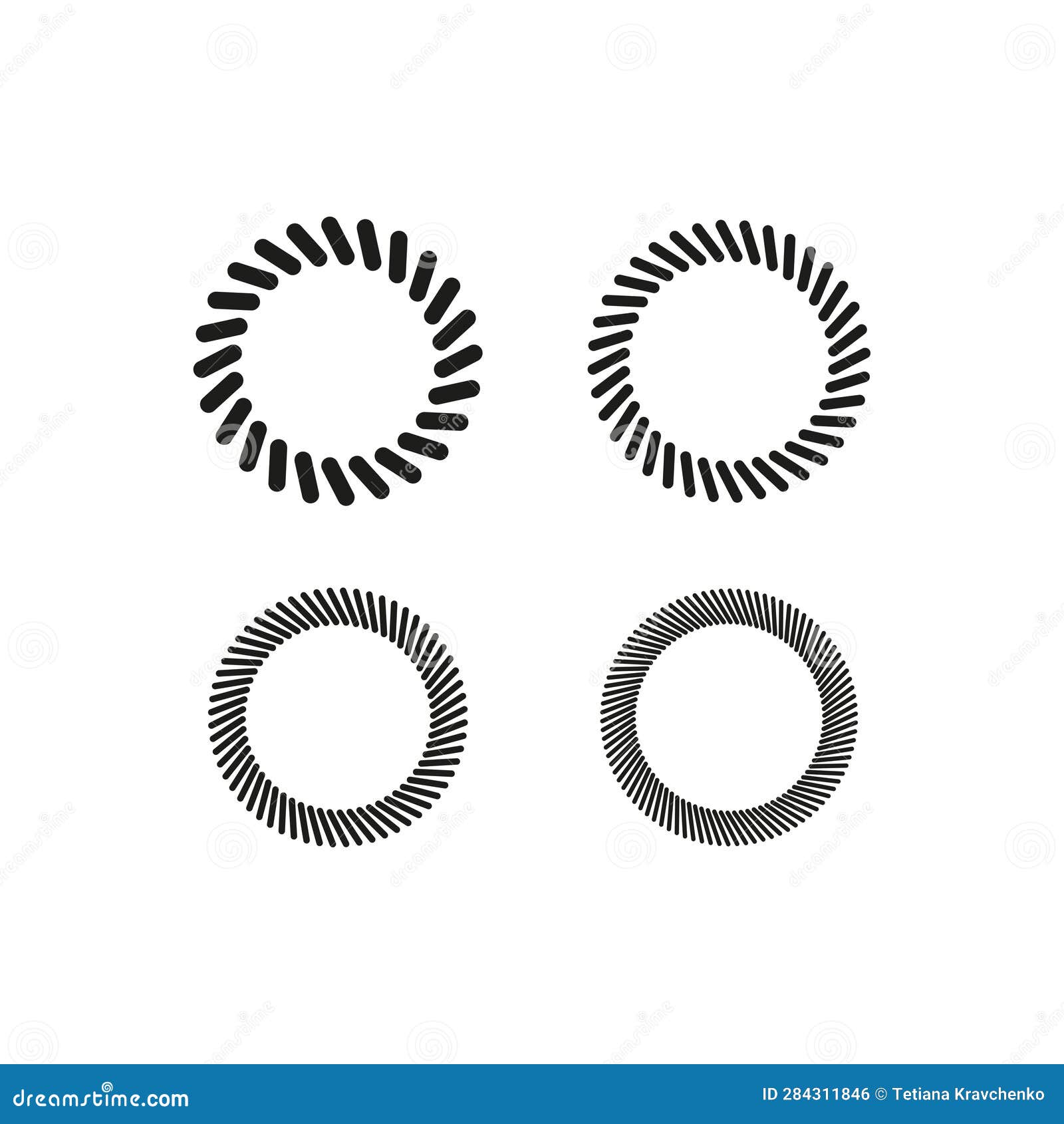 Round Rope Set. Different Thickness Circular Ropes Set. Vector ...