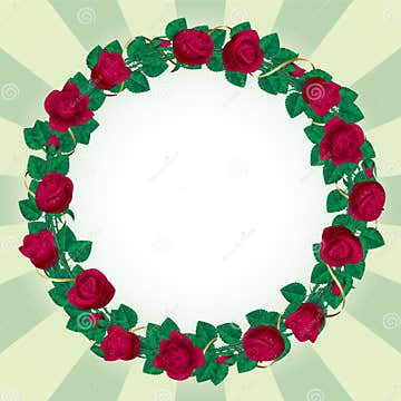 Round rose border stock vector. Illustration of season - 3772882