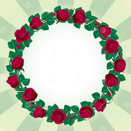 Round rose border stock vector. Illustration of season - 3772882