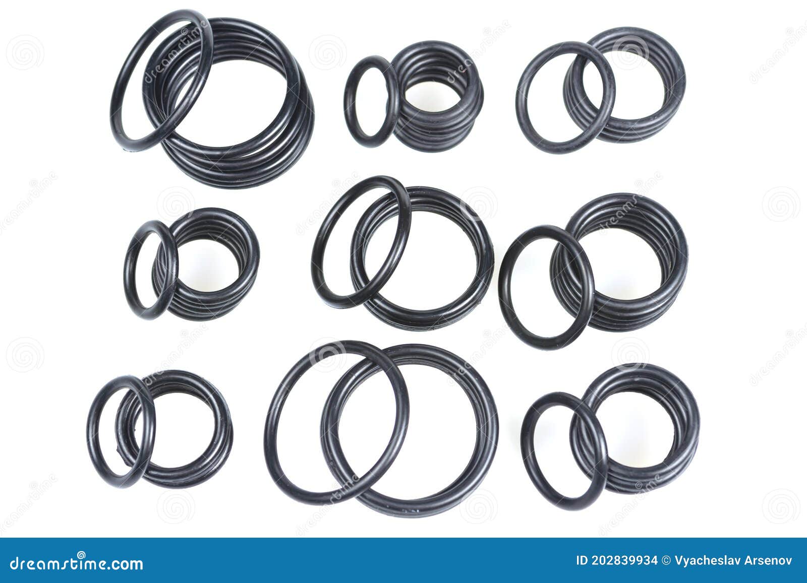 Round Rubber Gaskets of Different Sizes Stock Photo - Image of circle ...