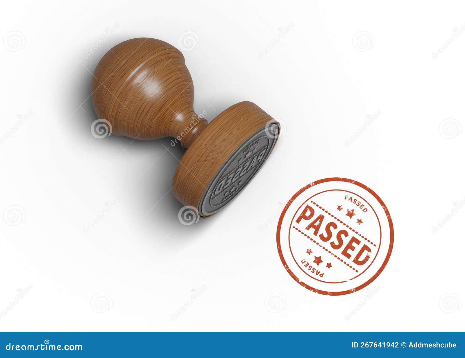 Round Rubber Stamp with the Word Passed ,3d Stock Photo - Illustration ...