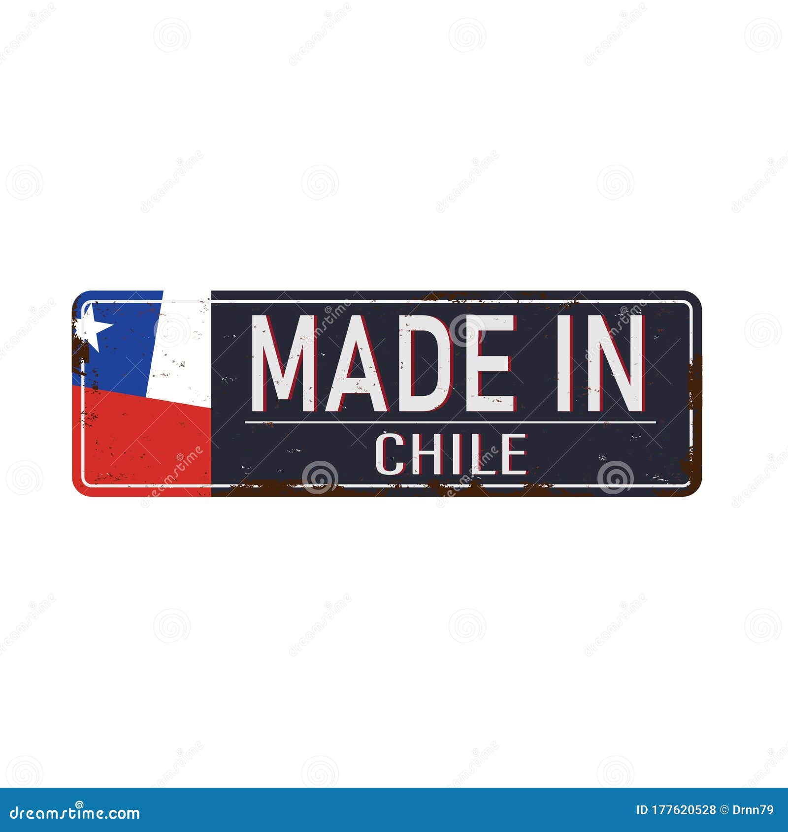 Round Rusted Metal Road Sign. Made in Chile Stock Vector - Illustration ...