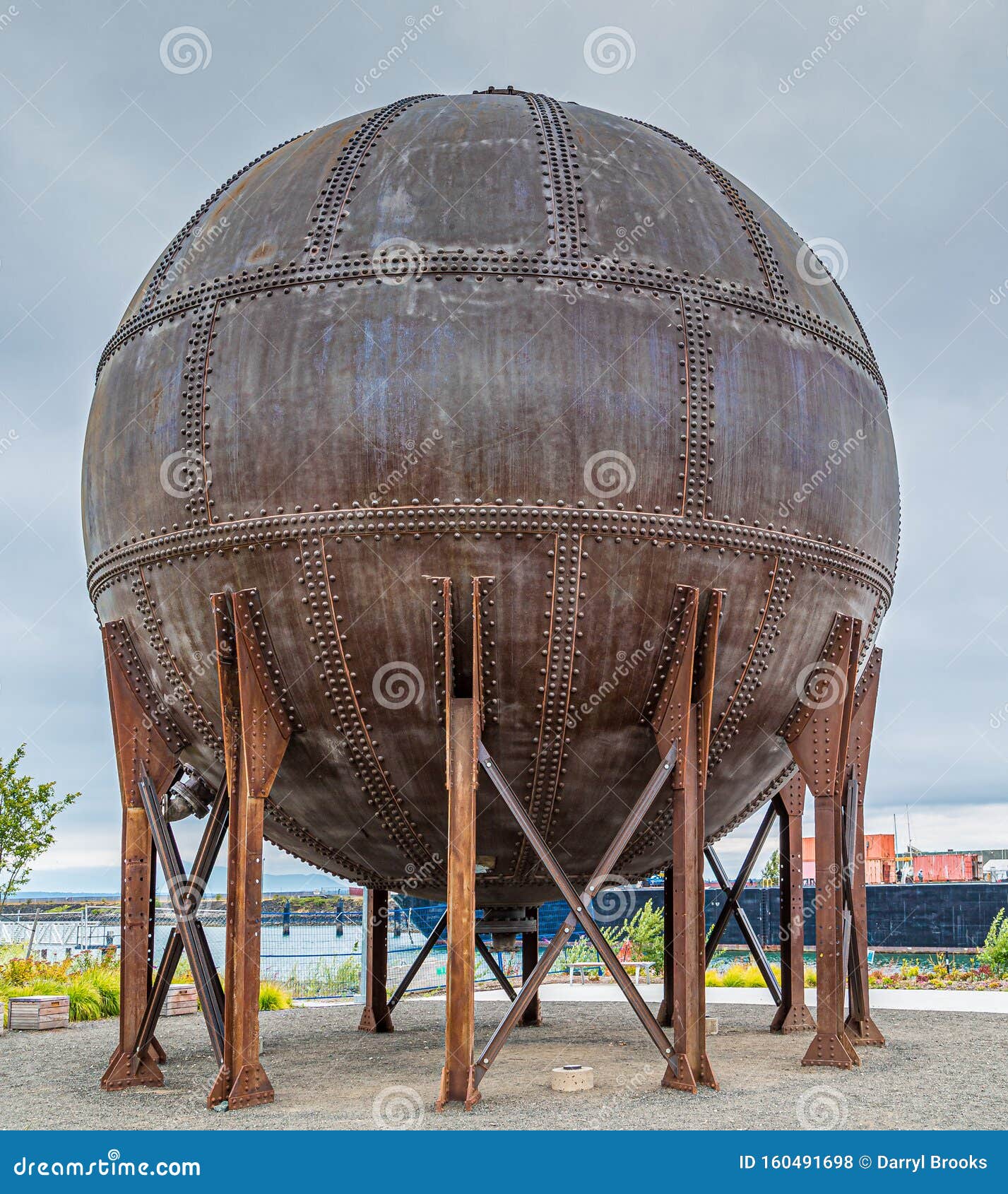 Round Rusty Tank with Rivets Stock Photo - Image of vintage, outdoors ...