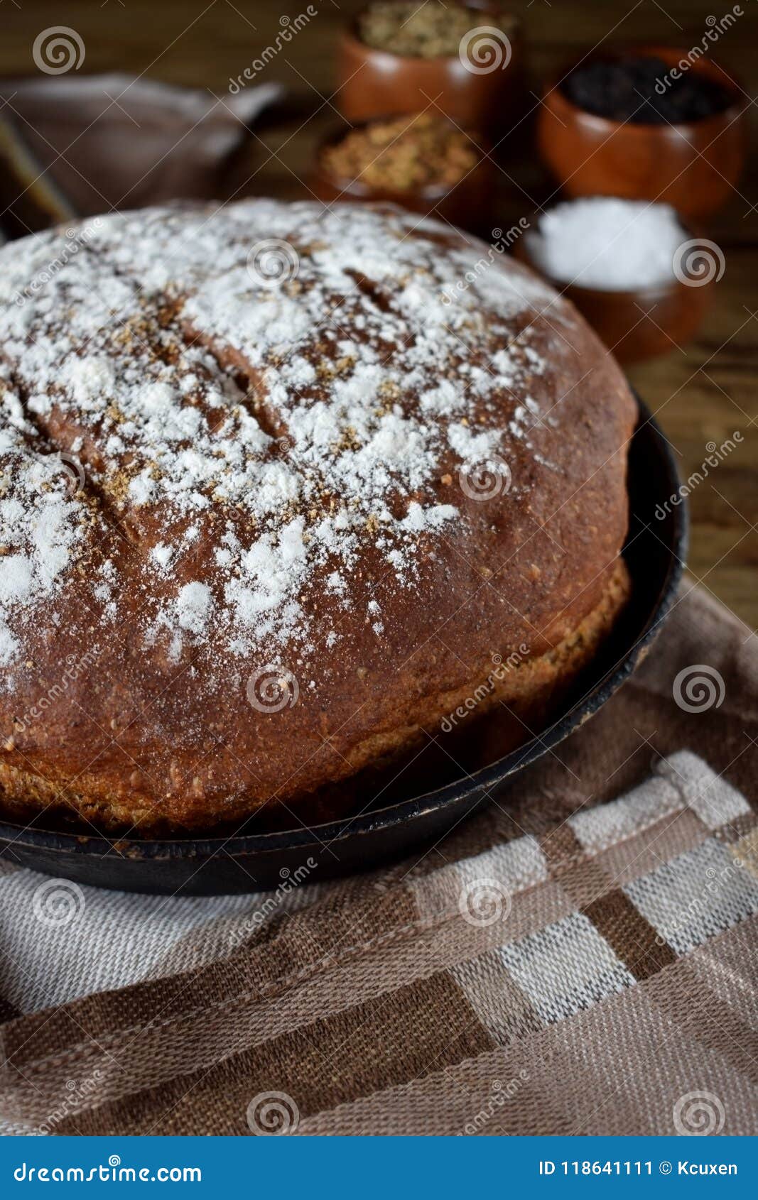 Round rye bread stock image. Image of food, organic - 118641111