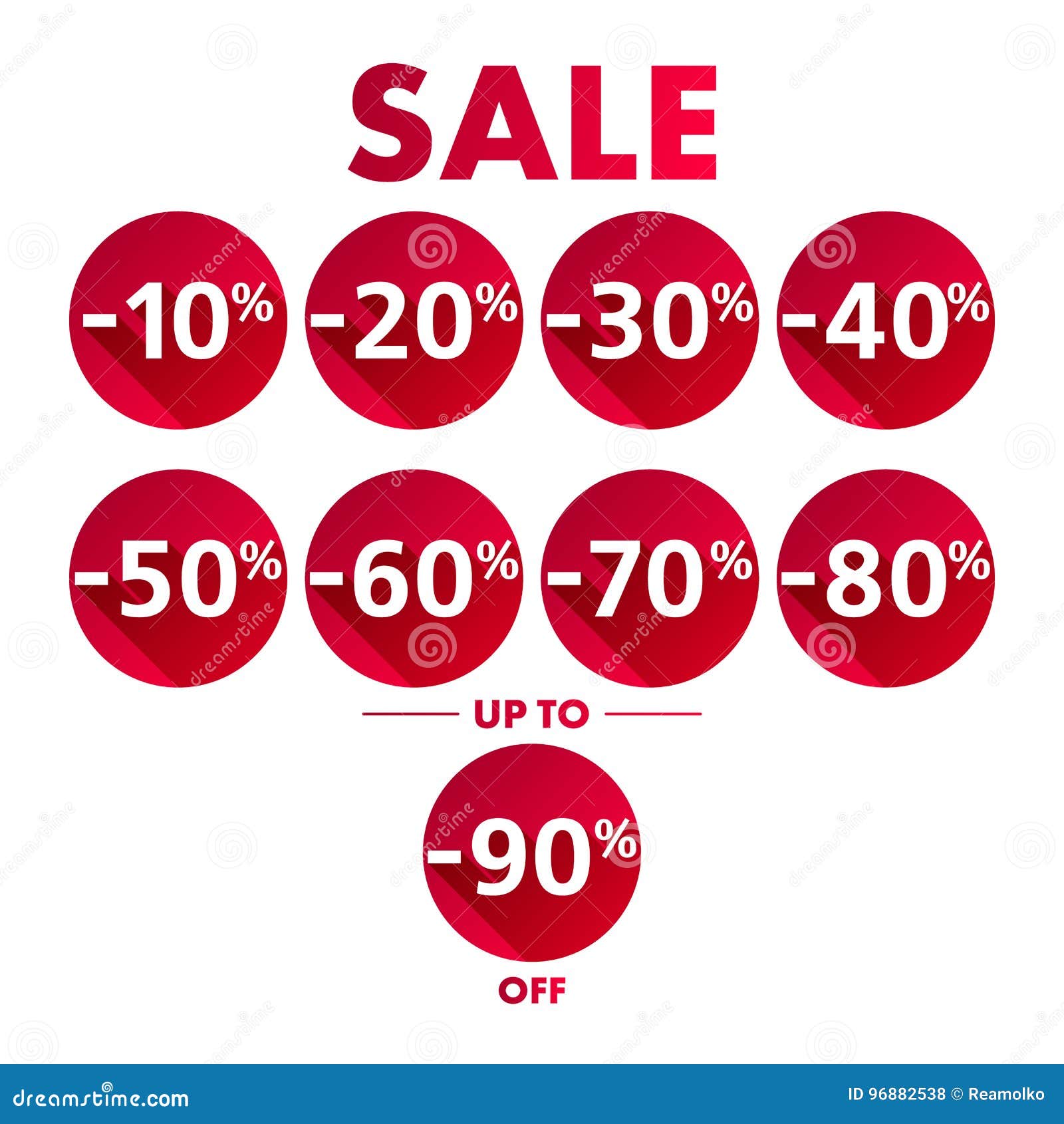 Round Sale Discount Labels Set. Stock Vector - Illustration of shop ...