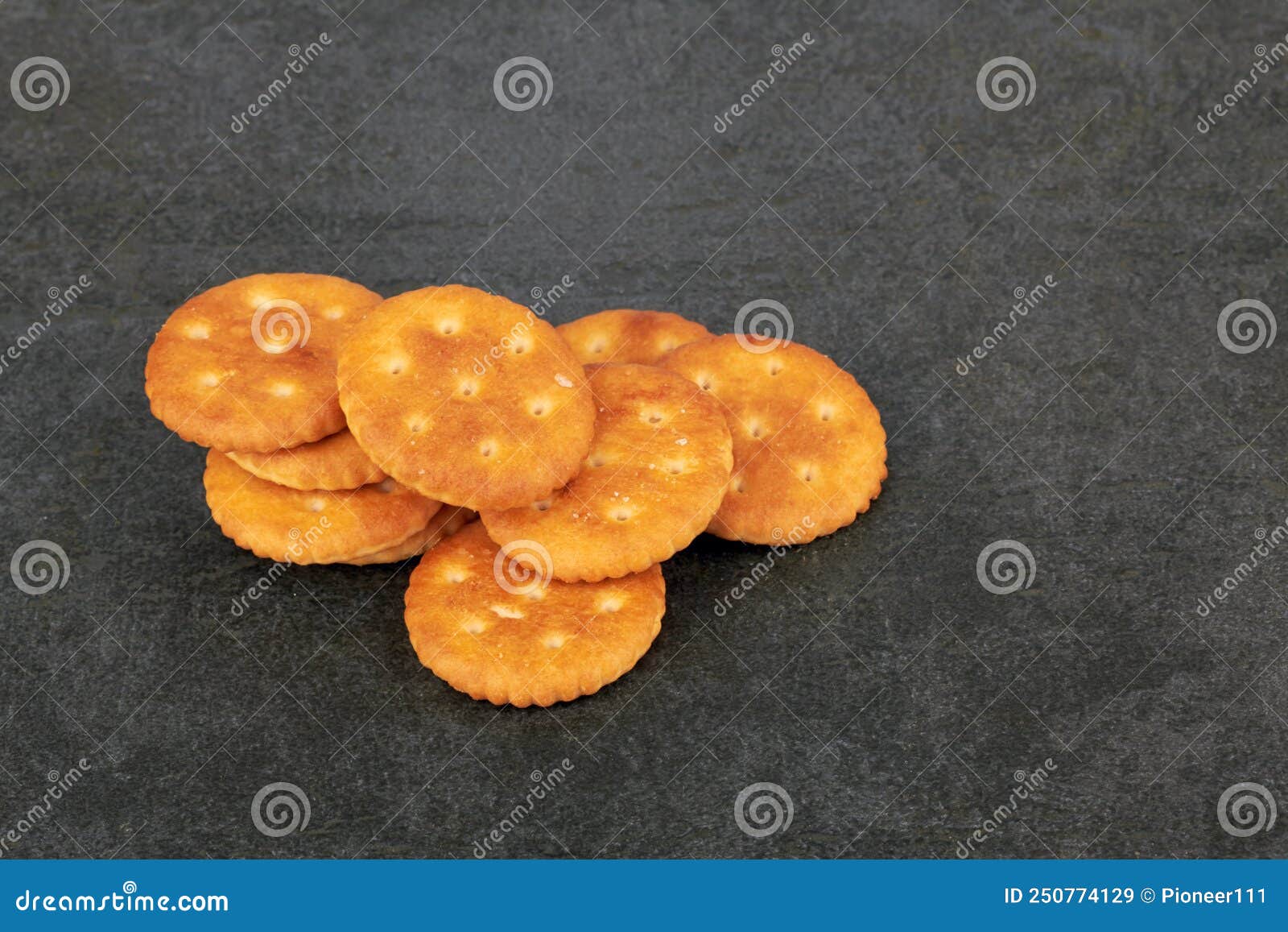 Round salted cracker stock image. Image of heap, salty - 250774129