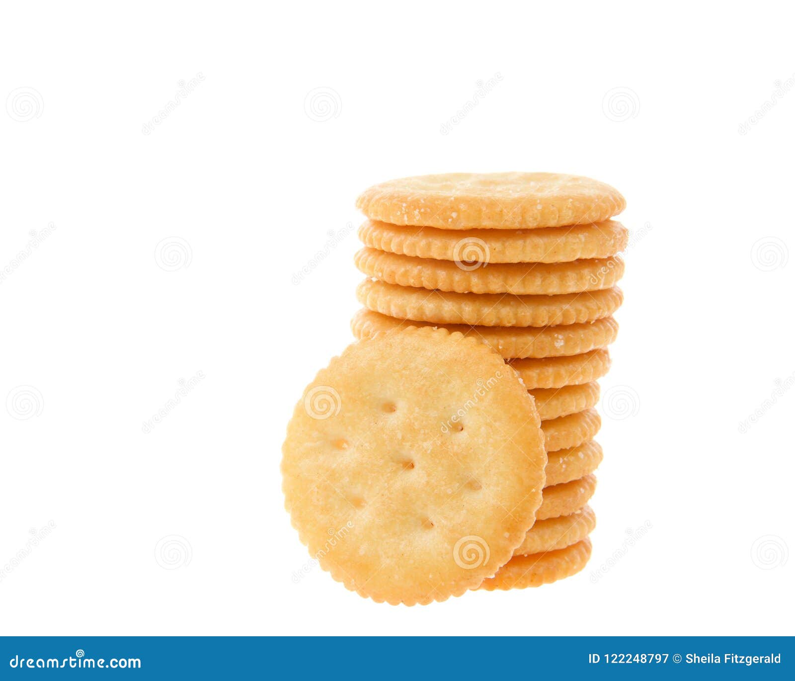 Stack of Salted Crackers Isolated Stock Image - Image of salt ...