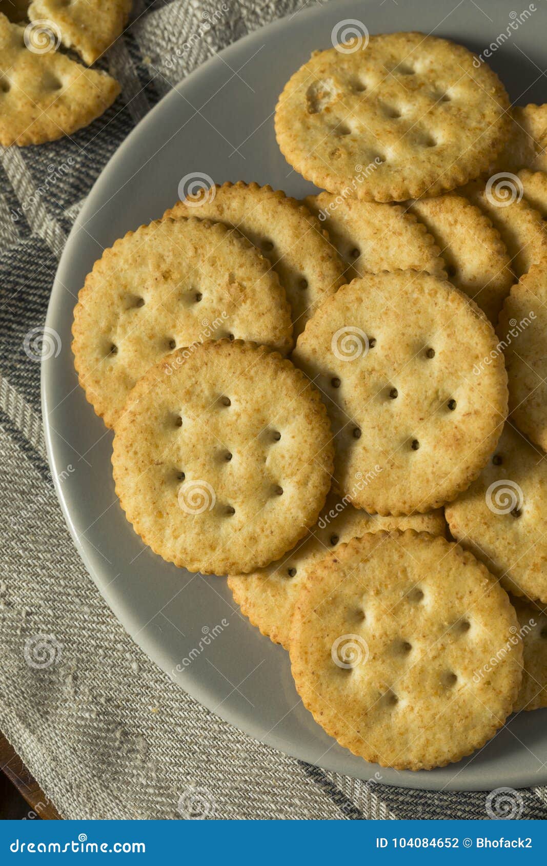 Round Salted Homemade Crackers Stock Photo - Image of baked, crackers ...
