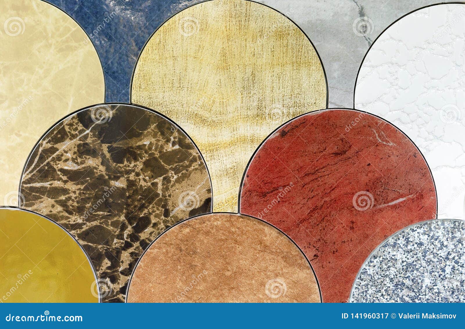 Round Samples of Natural Marble of Various Shades Stock Image - Image ...