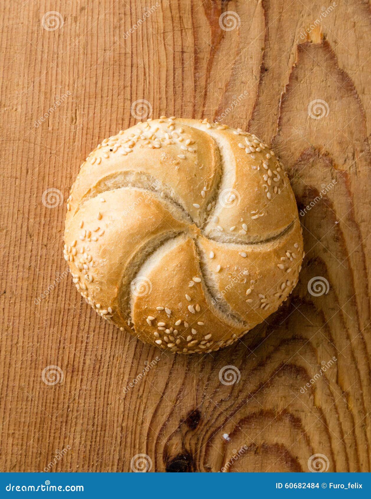 Round Sandwich Bun with Sesame Seeds Stock Photo - Image of closeup ...