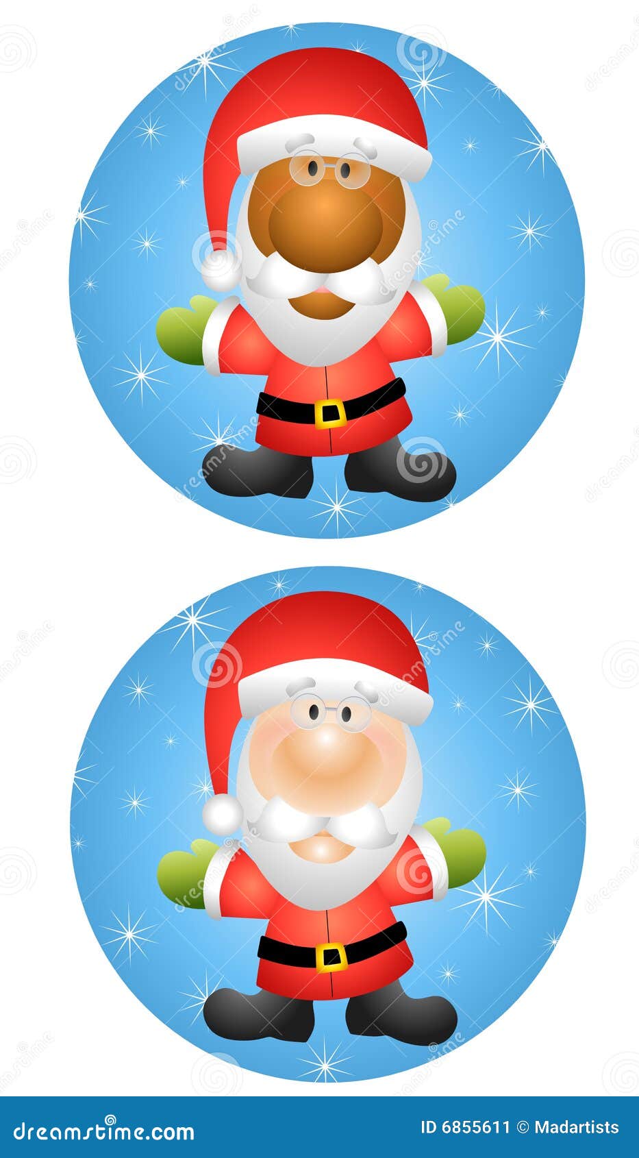 Round Santa Claus Icons 2 stock illustration. Illustration of ...