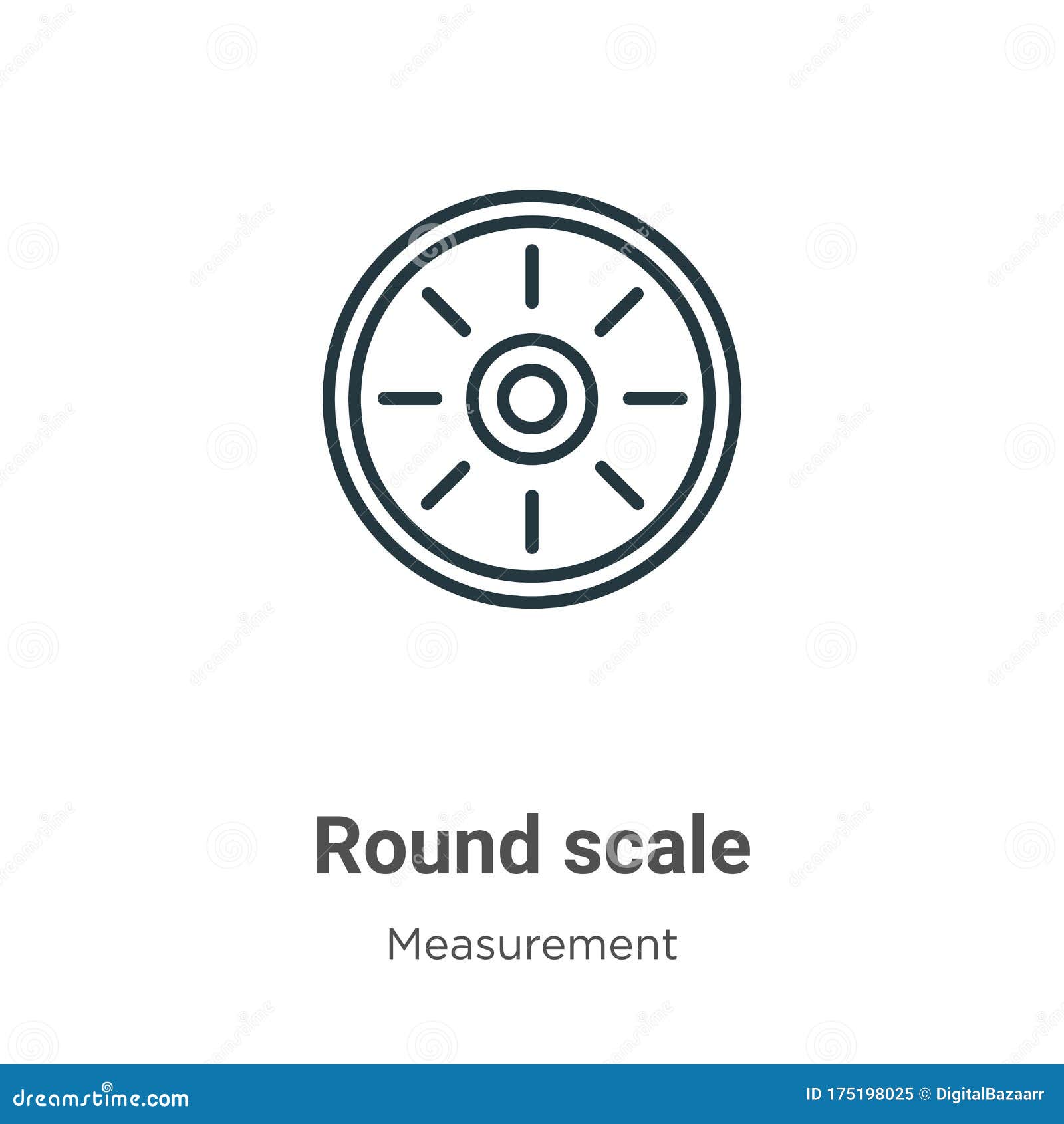 Round Scale Outline Vector Icon. Thin Line Black Round Scale Icon, Flat ...