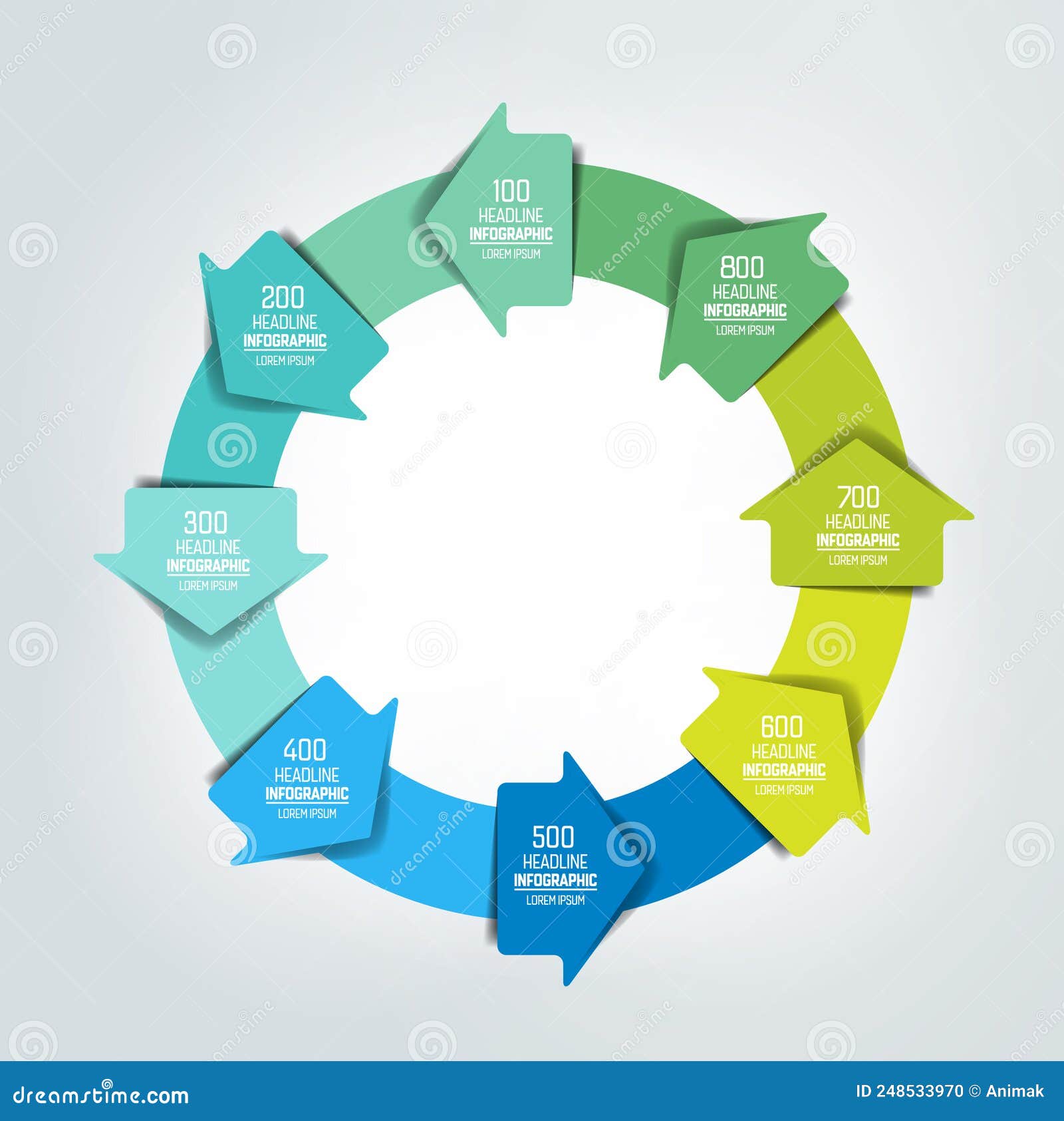 Round Scheme. Arrows Infographic Diagram Stock Vector - Illustration of ...