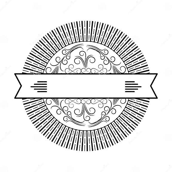 Round Scroll Decorative Frame Banner Ribbon Stock Illustration ...