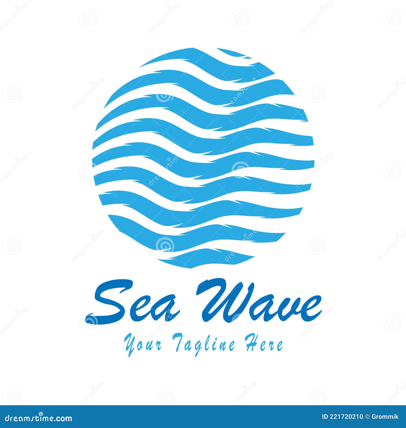 Round Sea Wave Logo. Vector Illustration for Logo, Websites, Apps ...