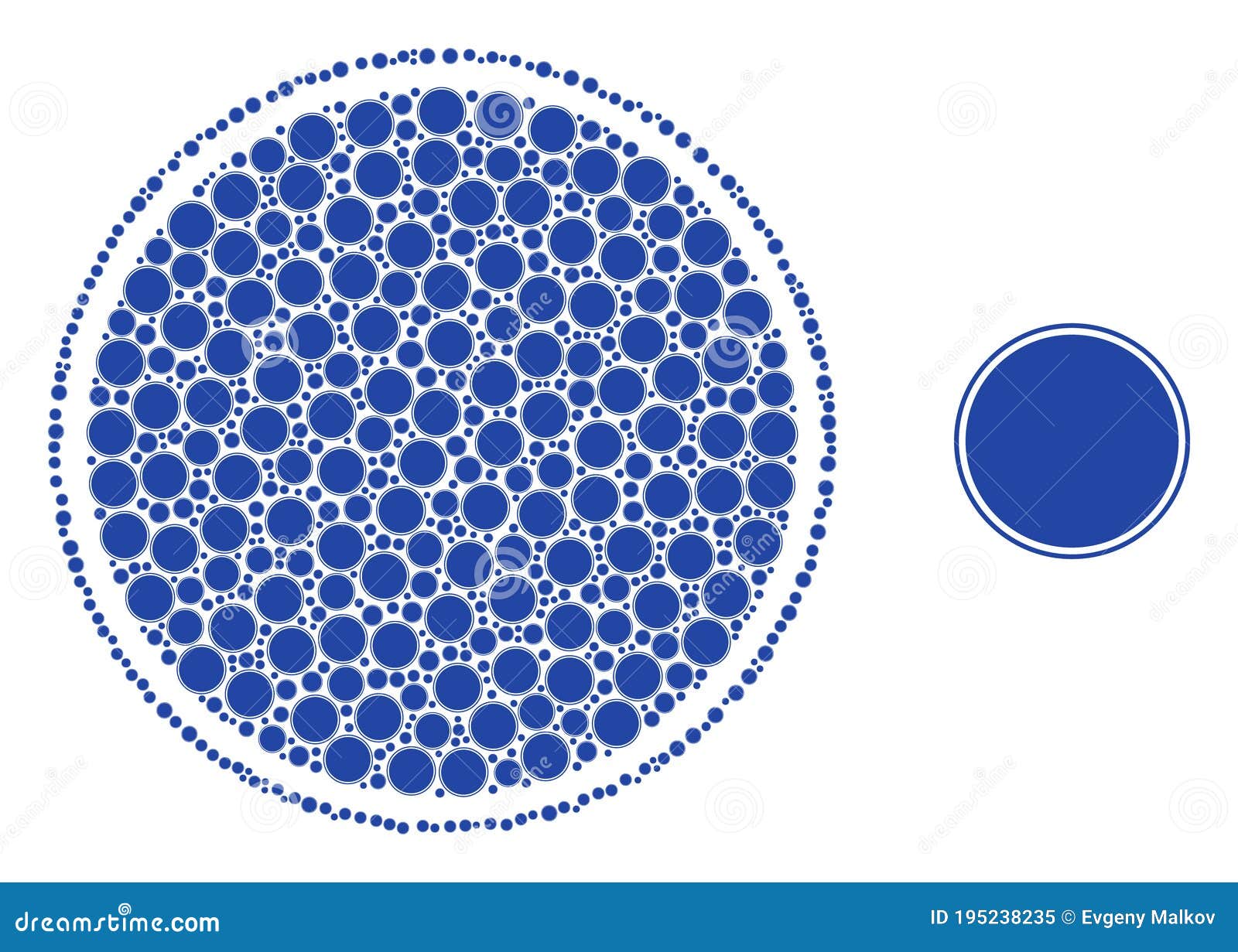 Round Seal Template Recursion Collage Of Self Icons Stock Vector