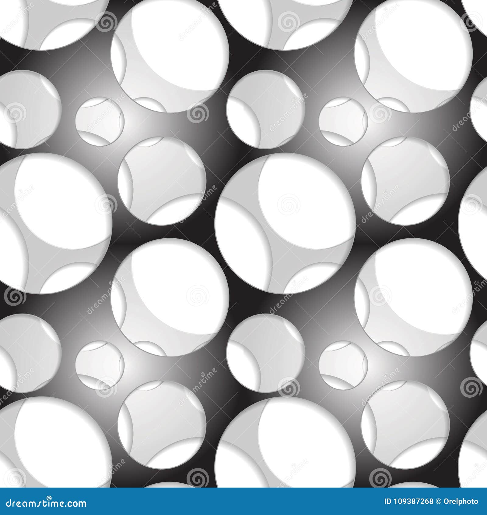 Round Seamless Pattern of Random Circles Stock Vector - Illustration of ...