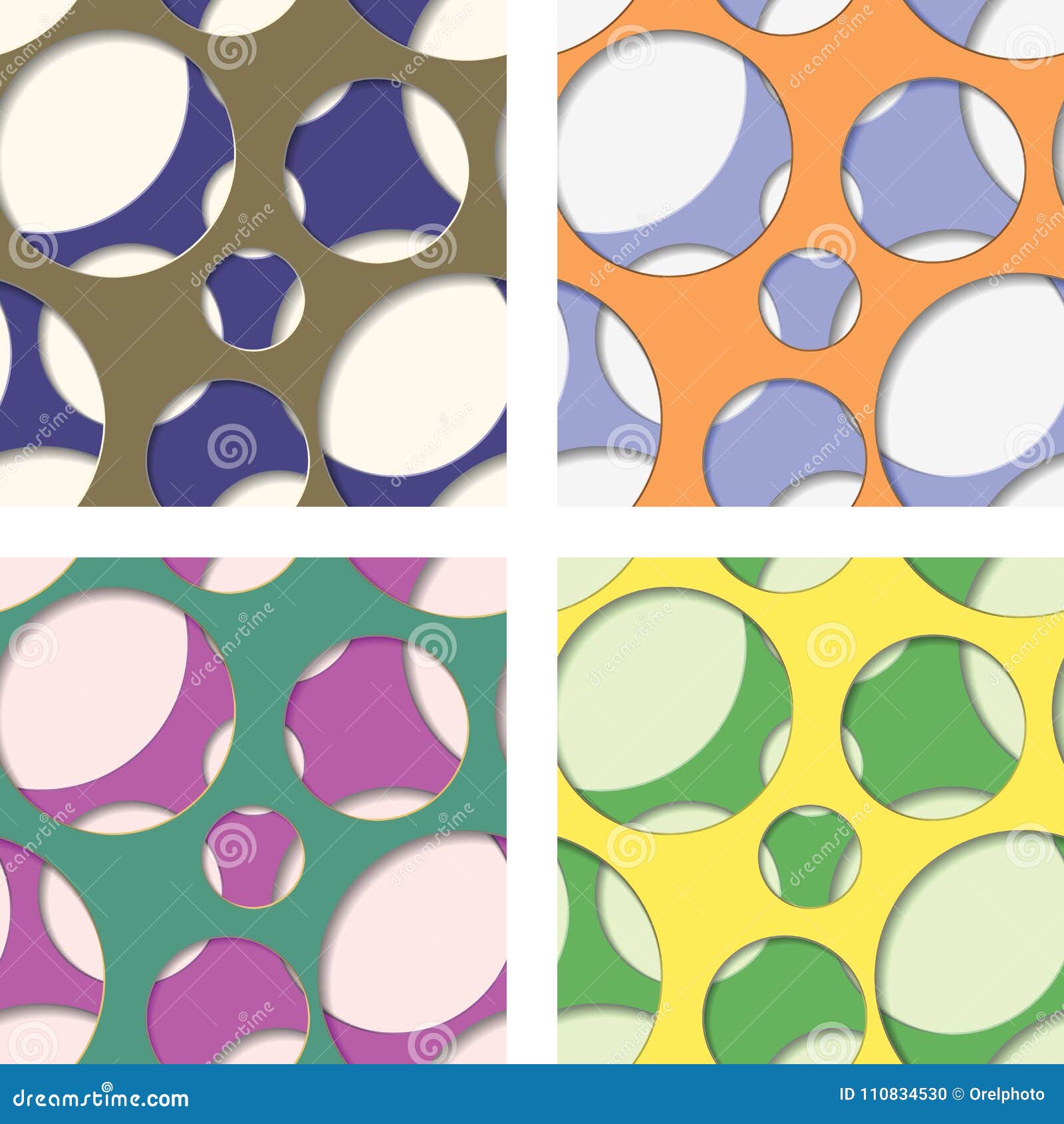 Round Seamless Patterns of Random Circles Stock Vector - Illustration ...