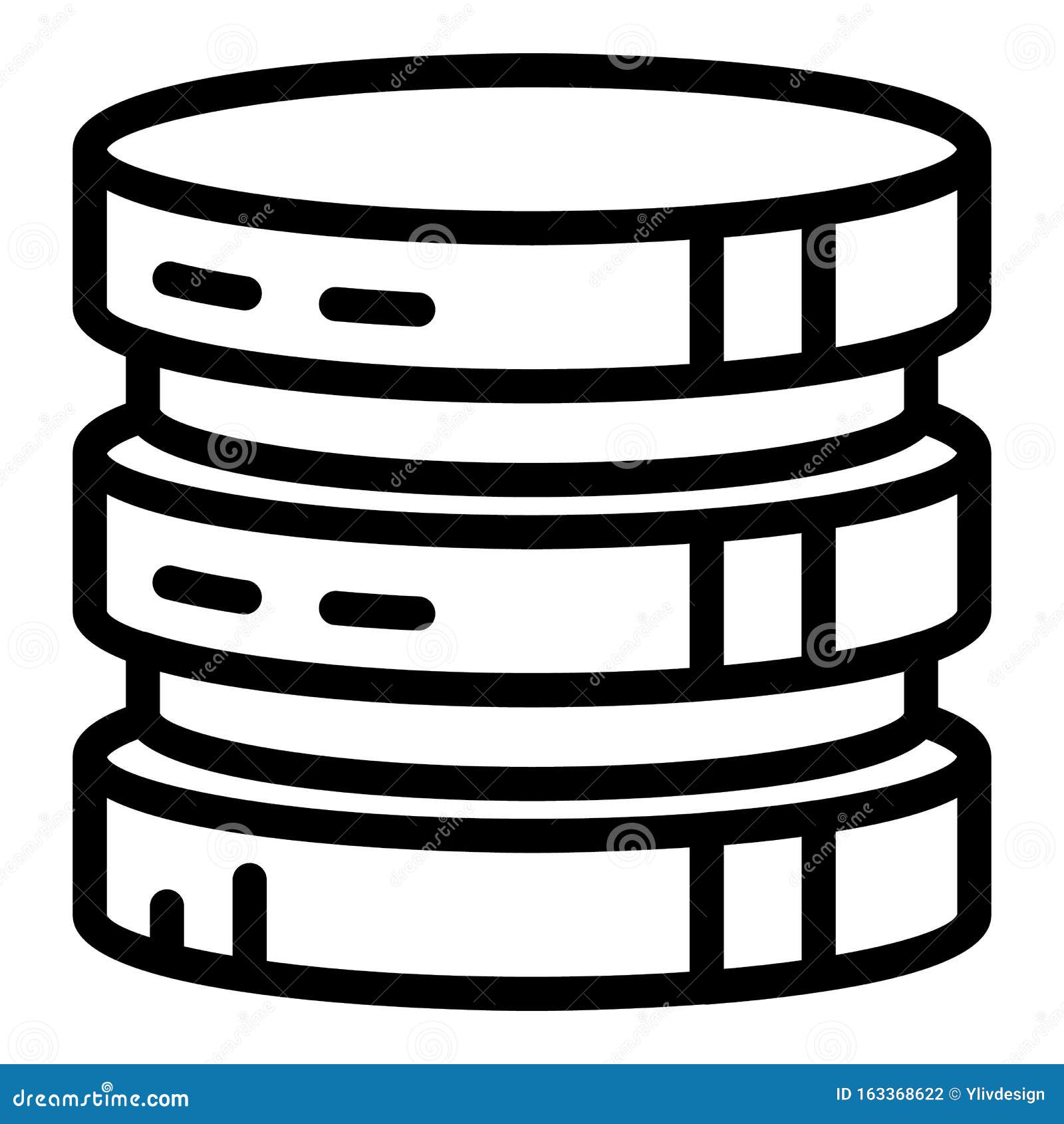 Round Server Tower Icon, Outline Style Stock Vector - Illustration of ...