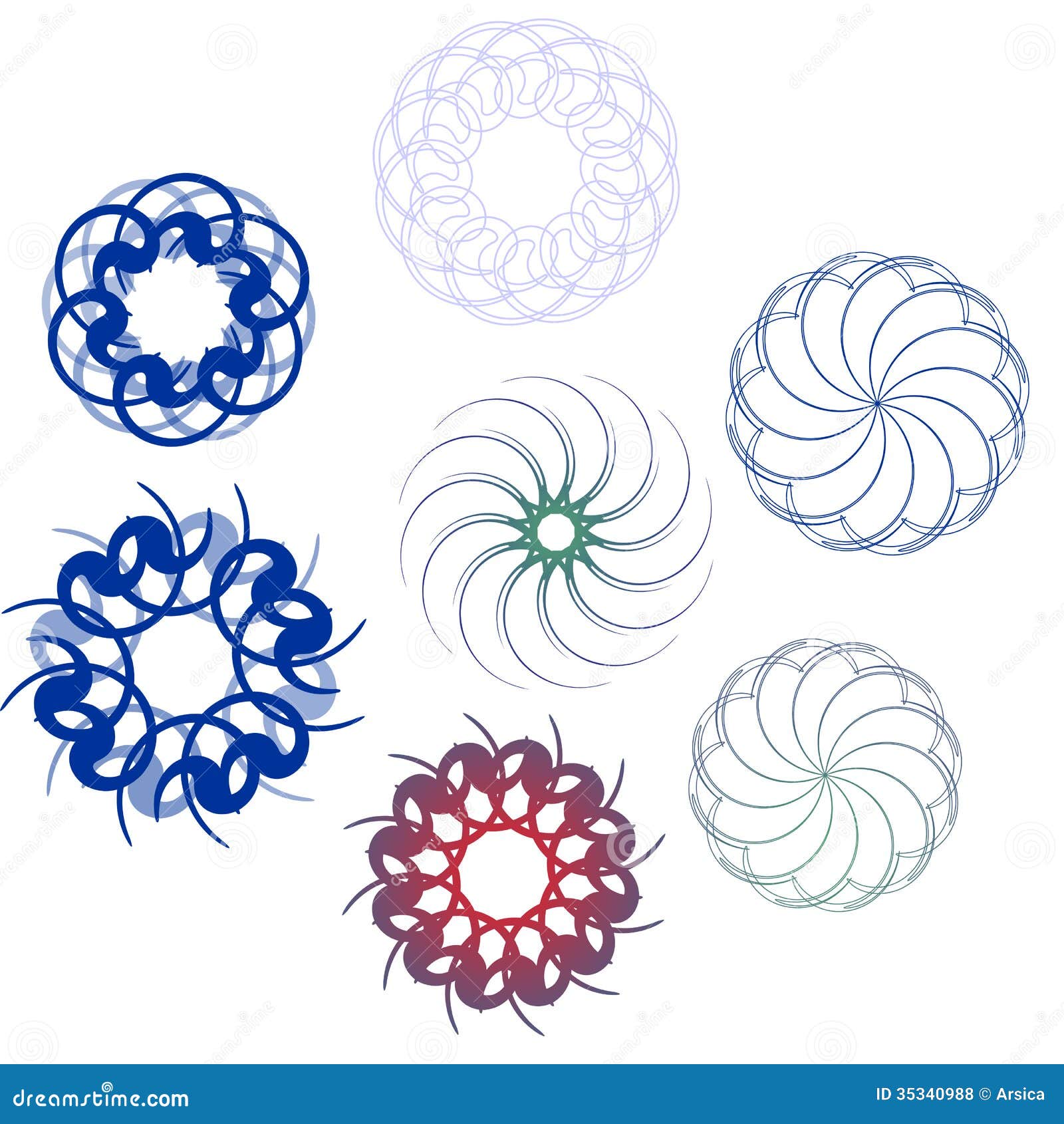 Round Set of Design Elements Stock Vector - Illustration of abstraction ...