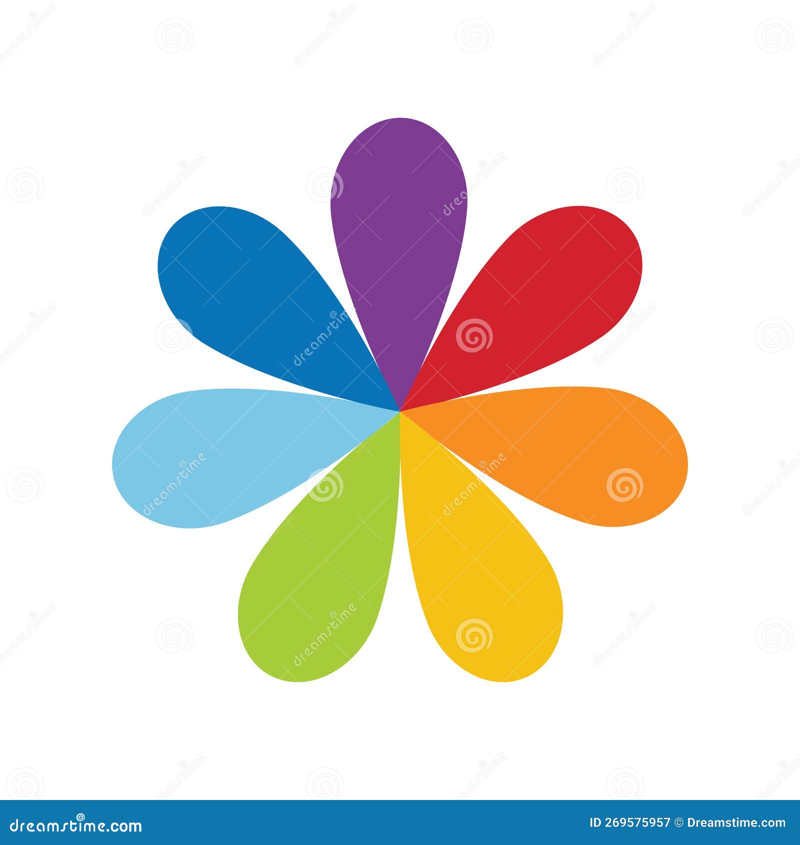 Round Seven-colored Flower. Infographic Element Stock Illustration ...