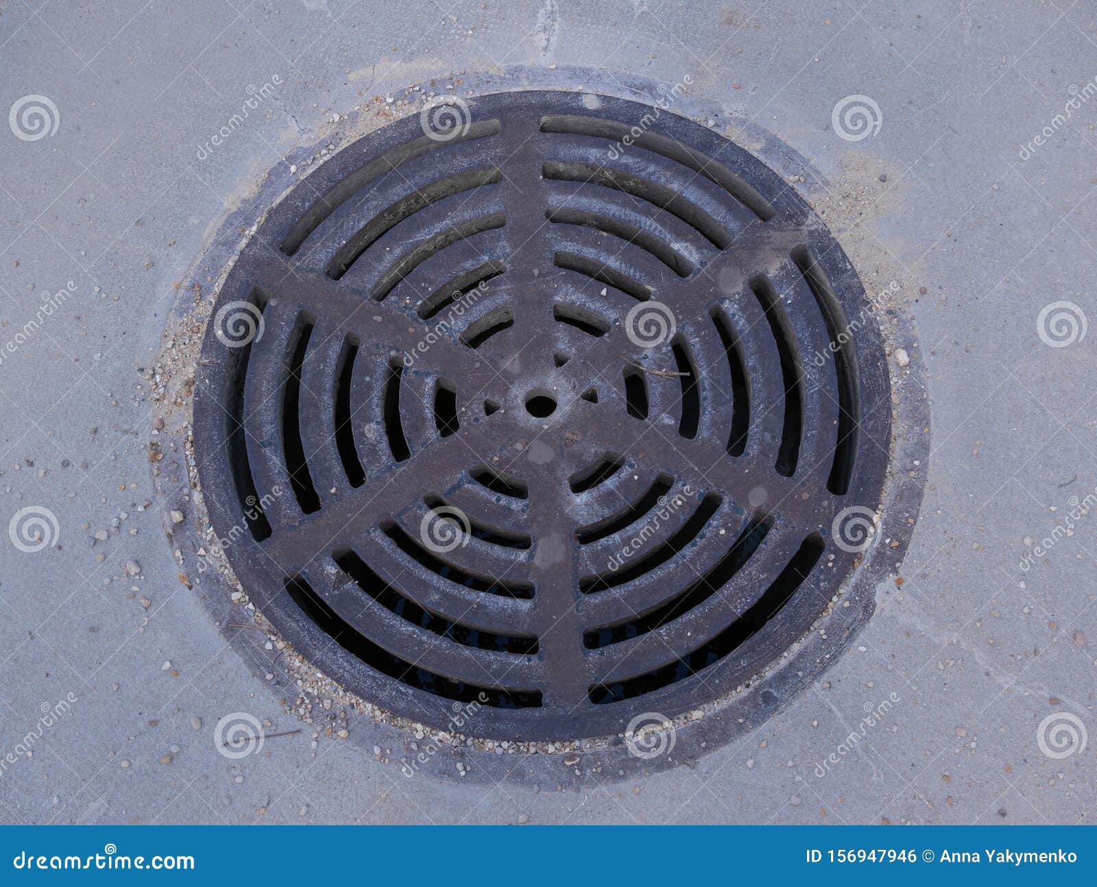 Round Sewer Manhole Top View Round Shape Stock Photo - Image of sewage ...