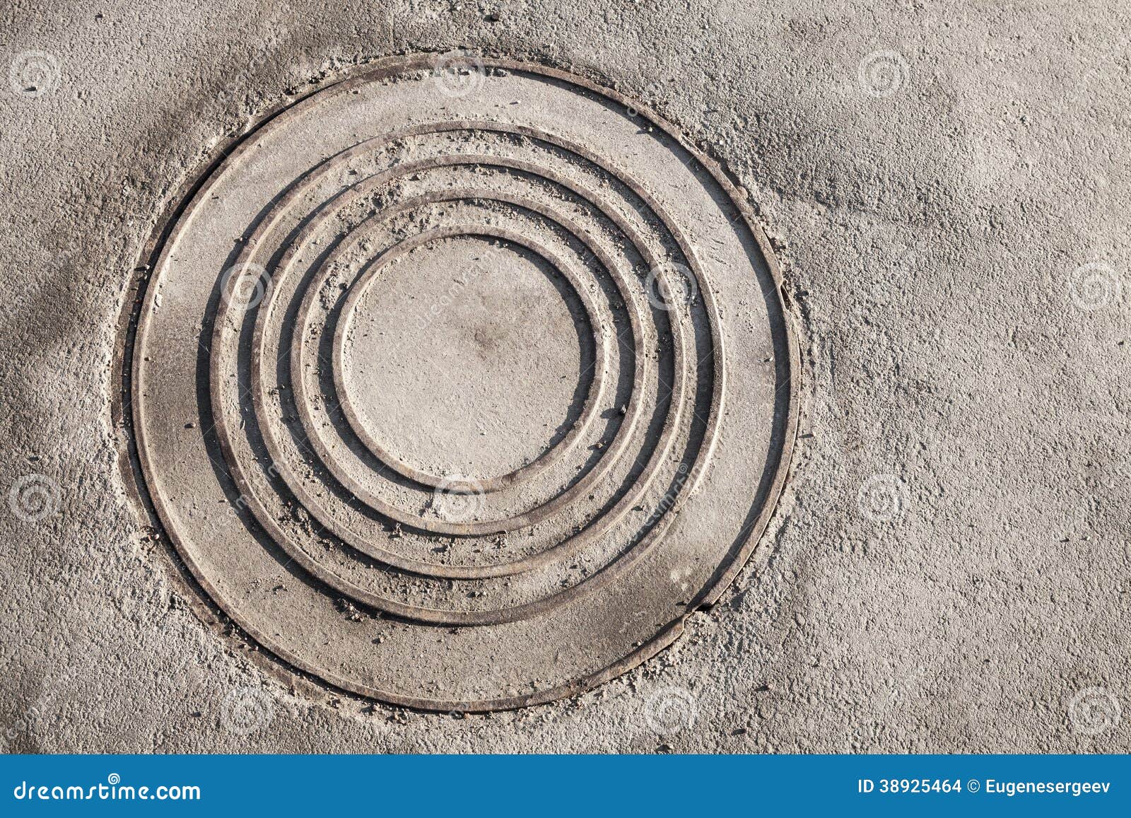 Round Sewer Manhole on Urban Road Stock Photo - Image of circle ...