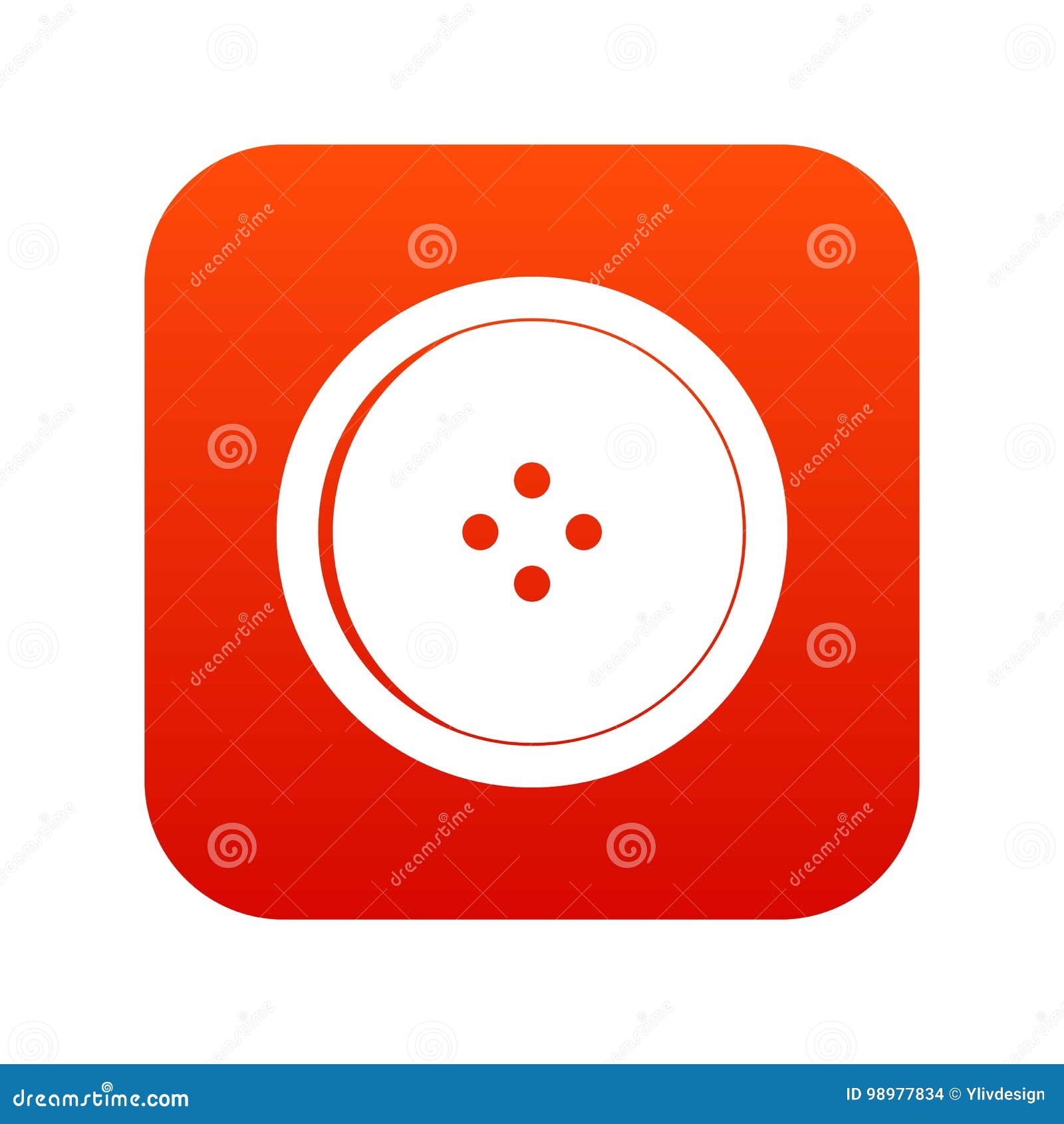Round Sewing Button Icon Digital Red Stock Vector - Illustration of ...