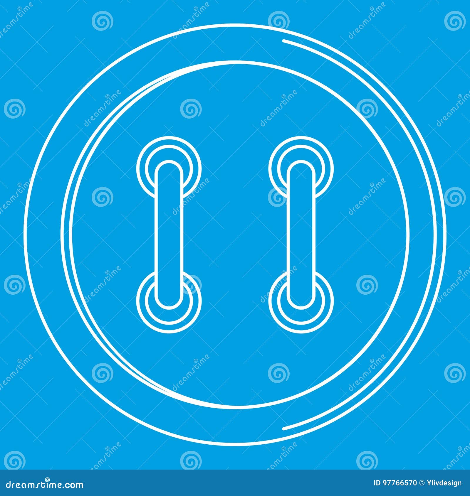 Round Sewn Button Icon, Outline Style Stock Vector - Illustration of ...