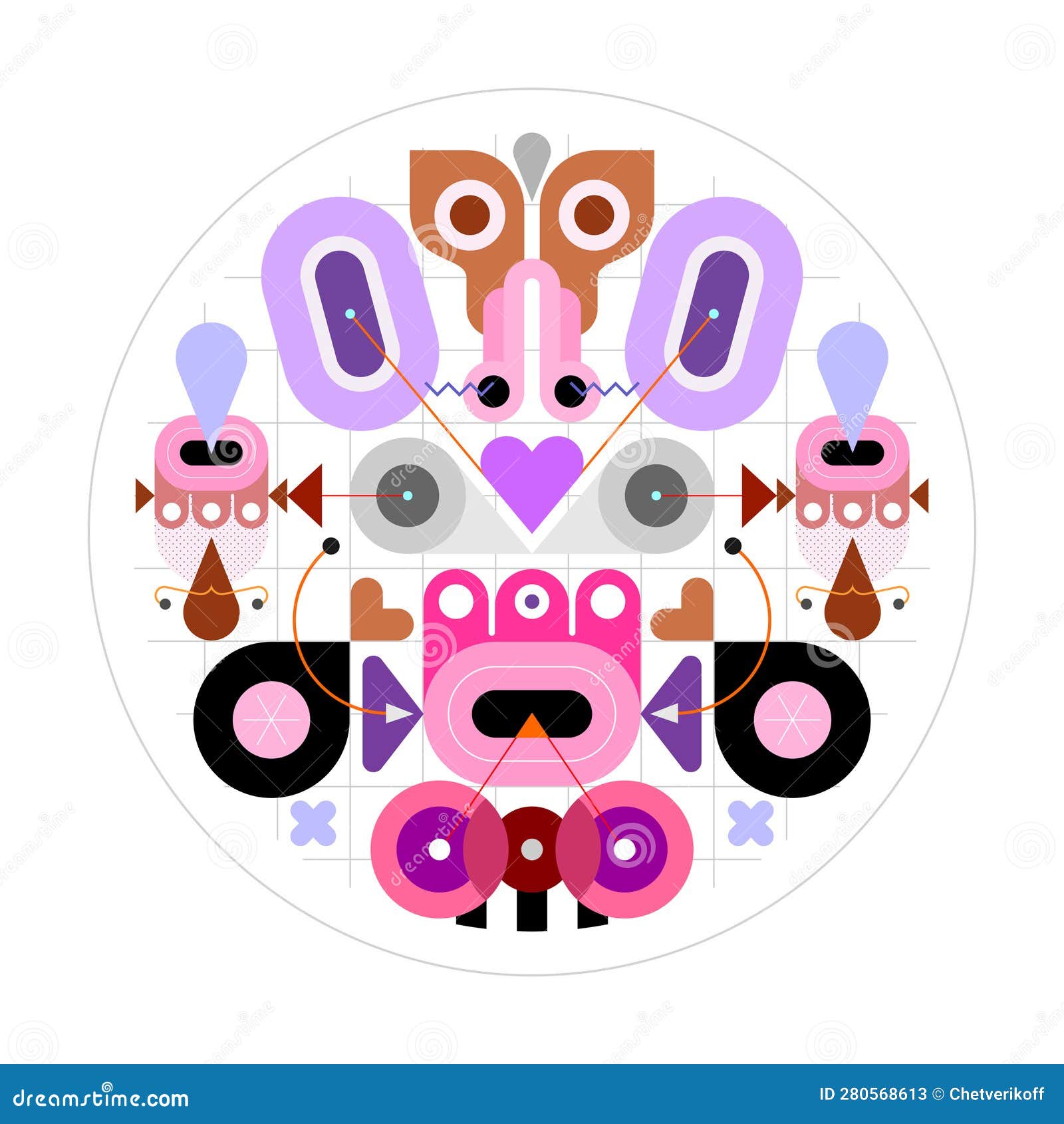 Round Shape Abstract Geometric Design Stock Vector - Illustration of ...