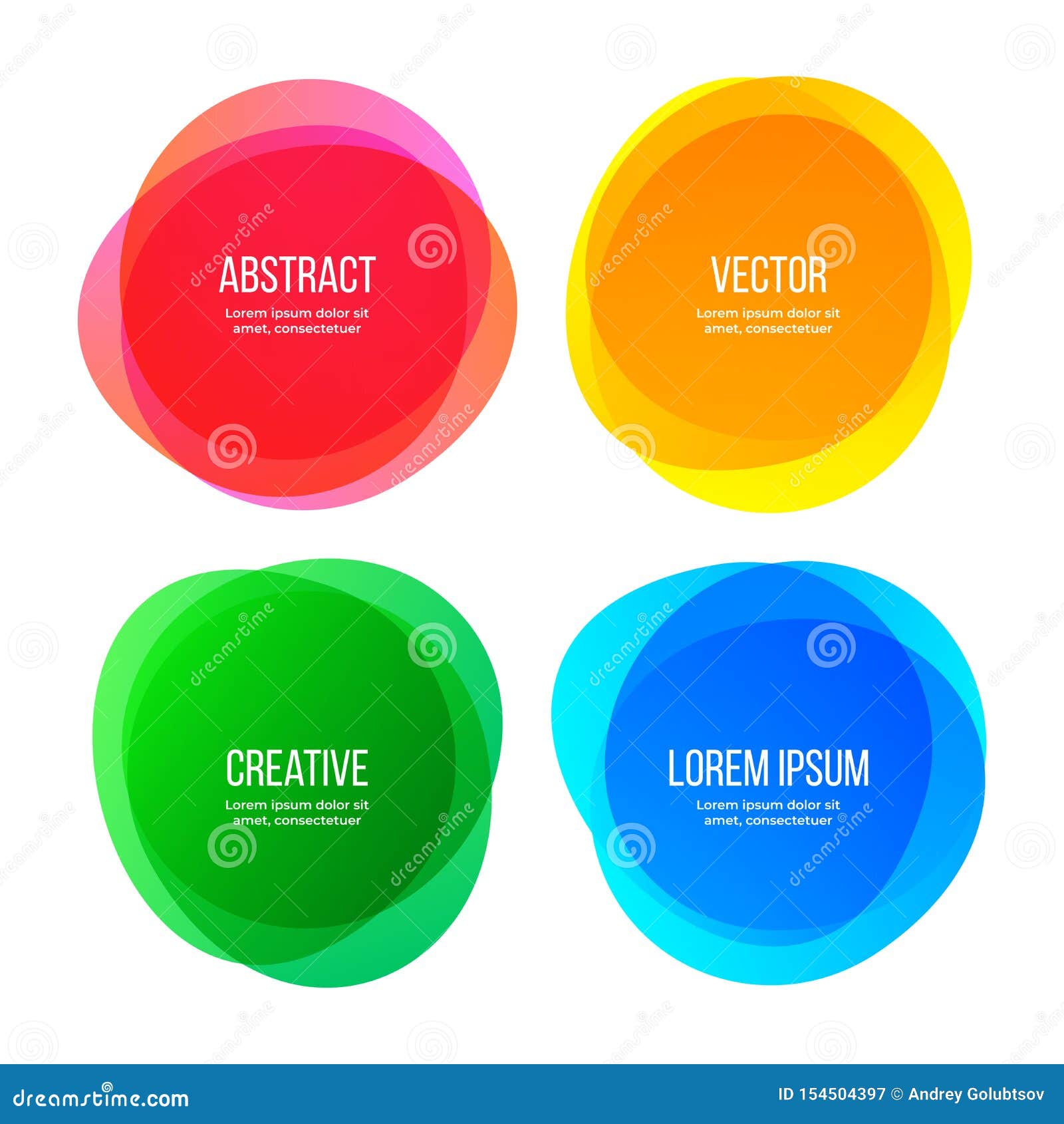 Round Shape Banners, Abstract Color Graphic Design Elements. Vector ...