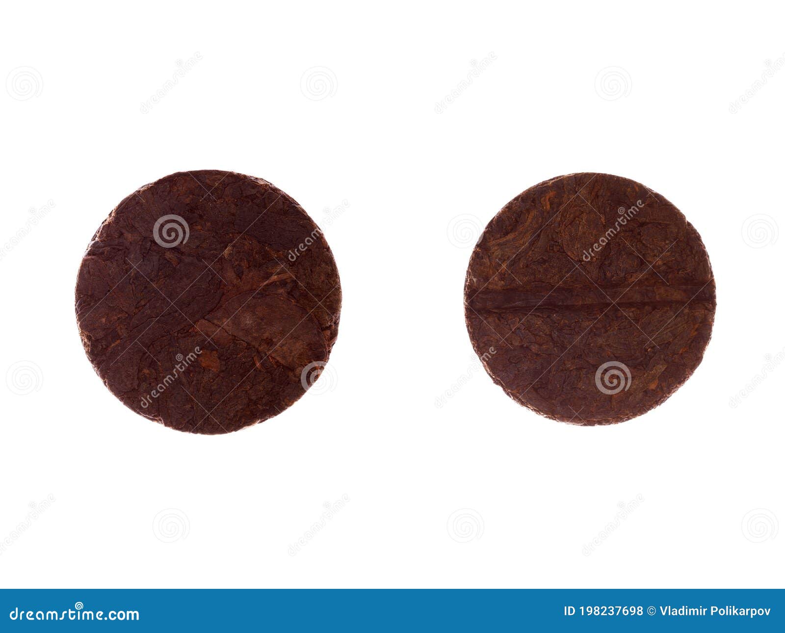 Round Shape Black Pu-erh Tea Isolated on White Background Stock Photo ...