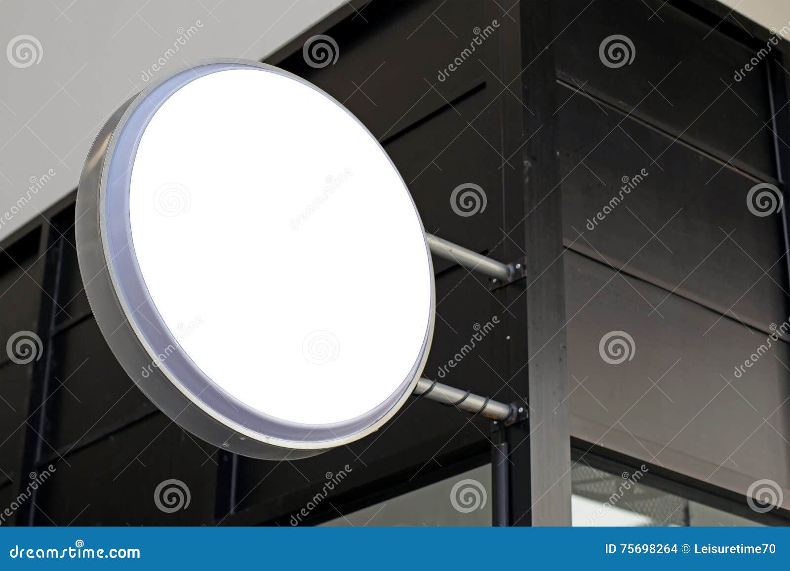Round Shape Blank Billboard Stock Photo - Image of display, media: 75698264