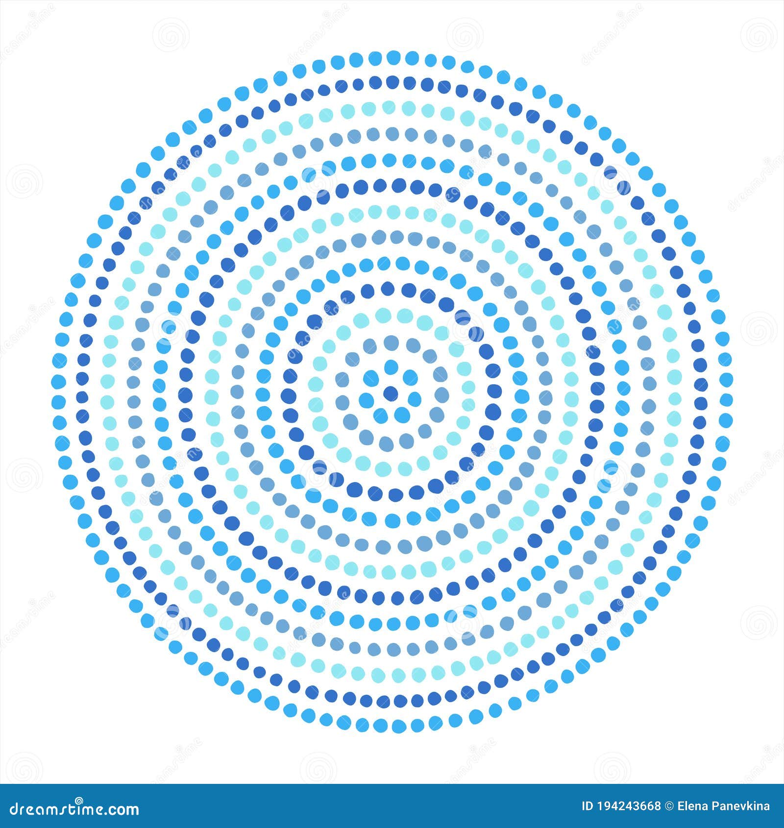 Round Shape, Circle Made of Hand Drawn Dots, Rings Stock Vector ...