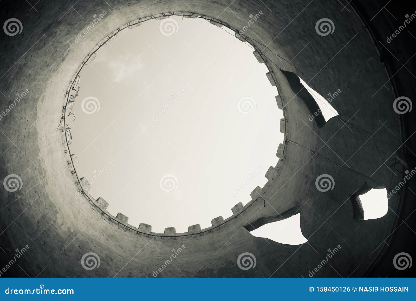 Round Shape Concrete Structures with Sky Background Stock Photo - Image ...
