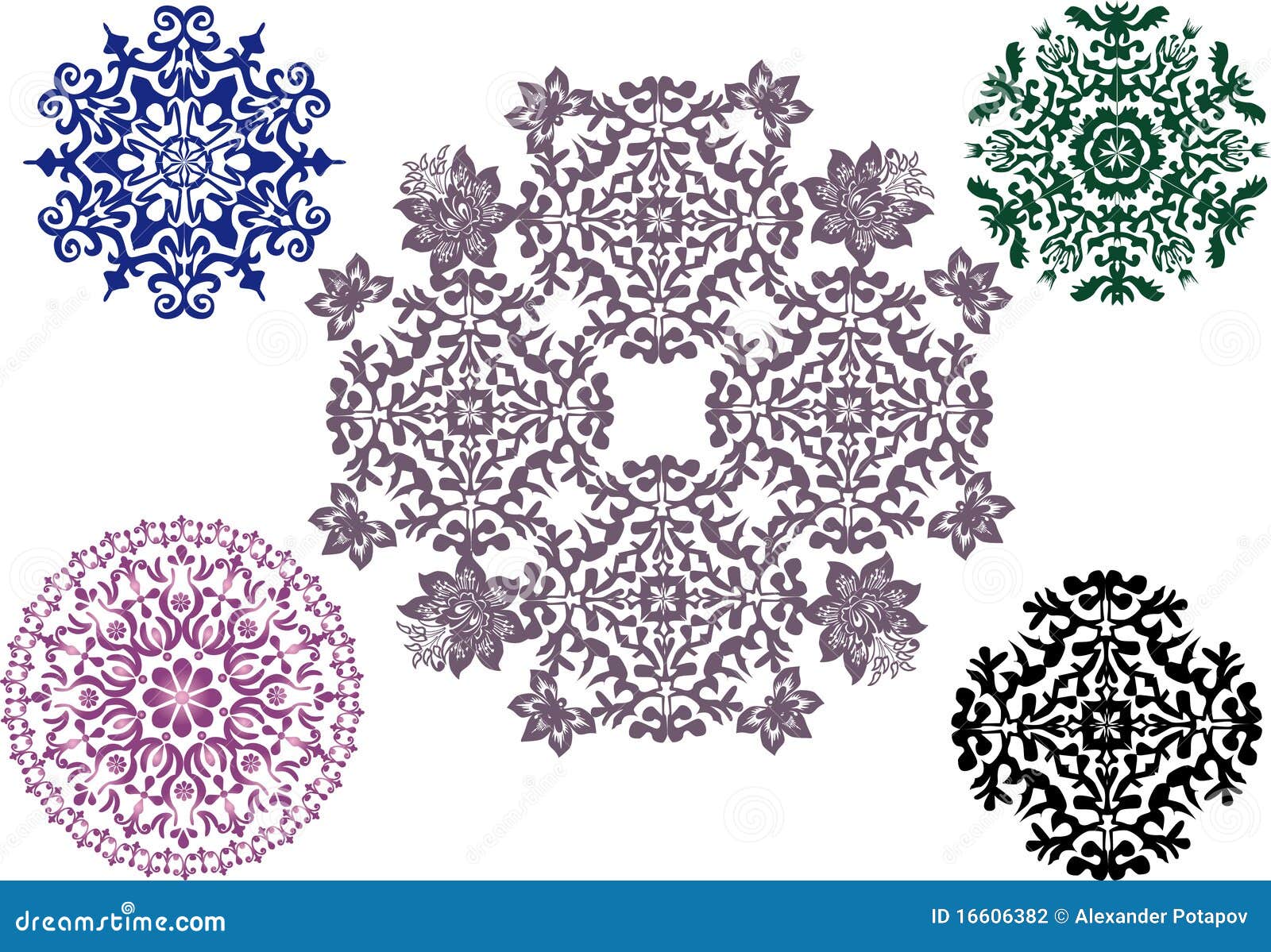 Round Shape Design Elements Set Stock Vector - Illustration of rpund ...