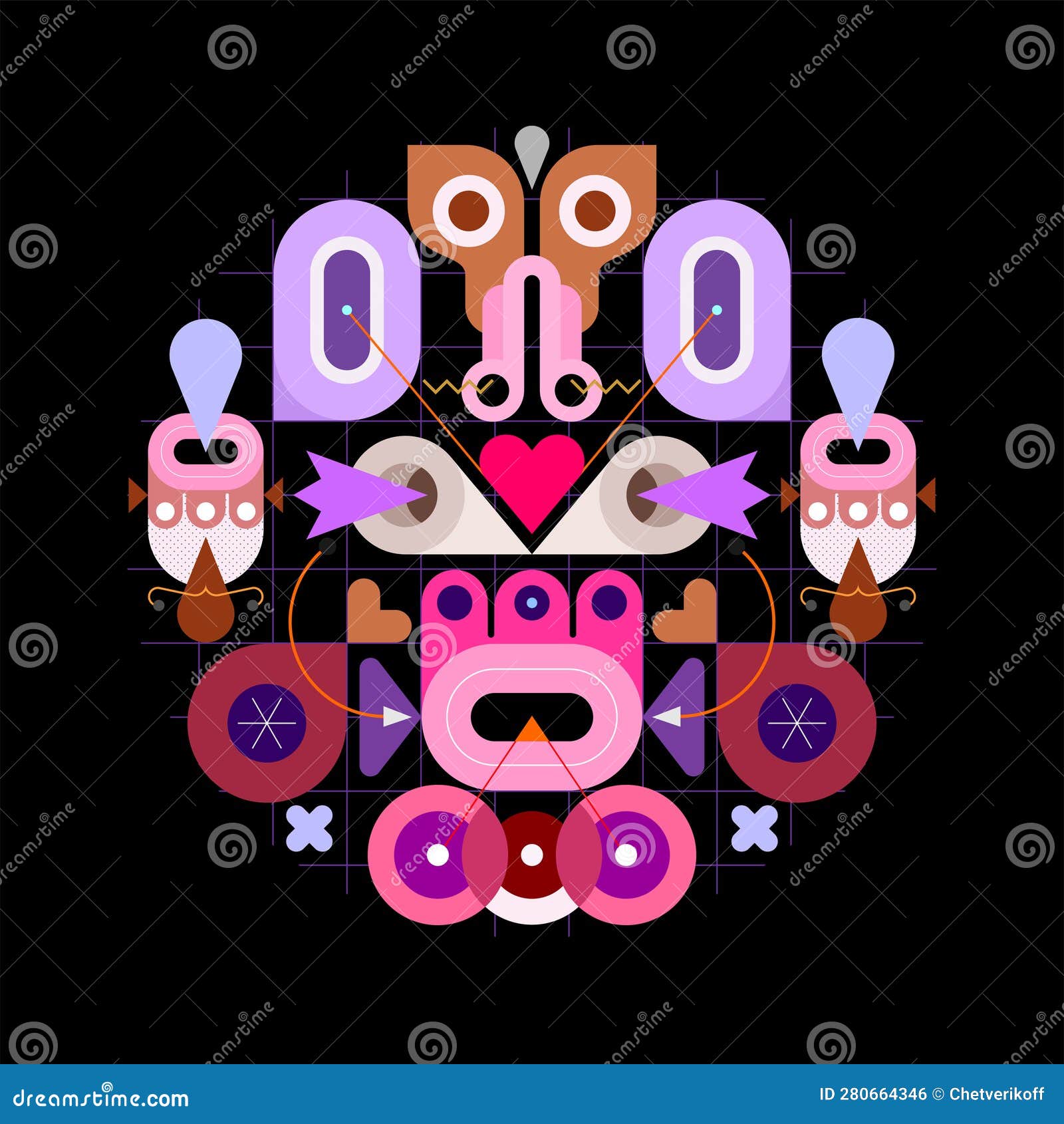 Round Shape Abstract Geometric Design Stock Vector - Illustration of ...