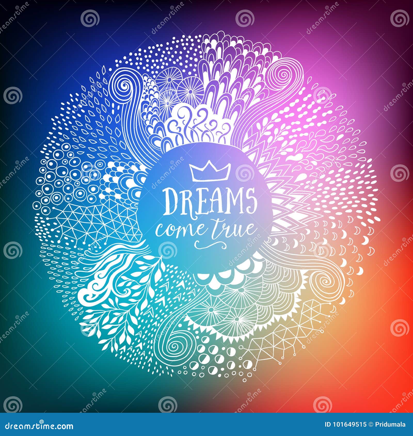 Round Shape Doodle Frame Made of Abstract Freehand Ornament Stock ...