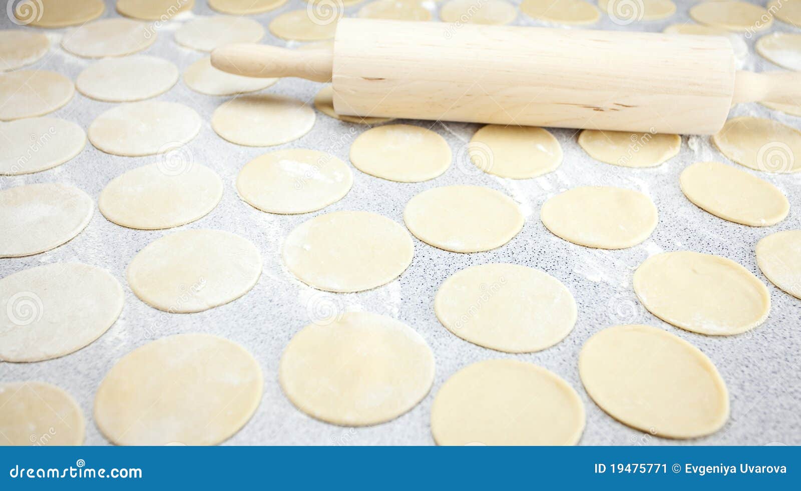 Round Shape of the Dough and Rolling Pin Stock Image - Image of ...
