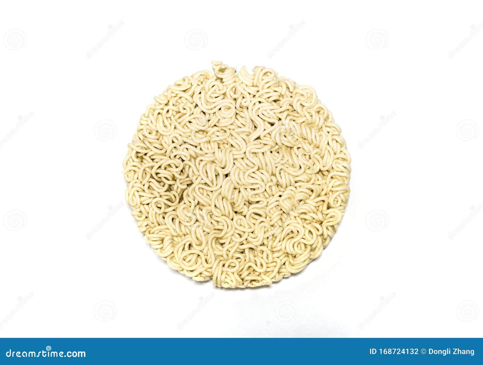 Round Shape Dry Instant Noodles on White Background View Stock Photo ...