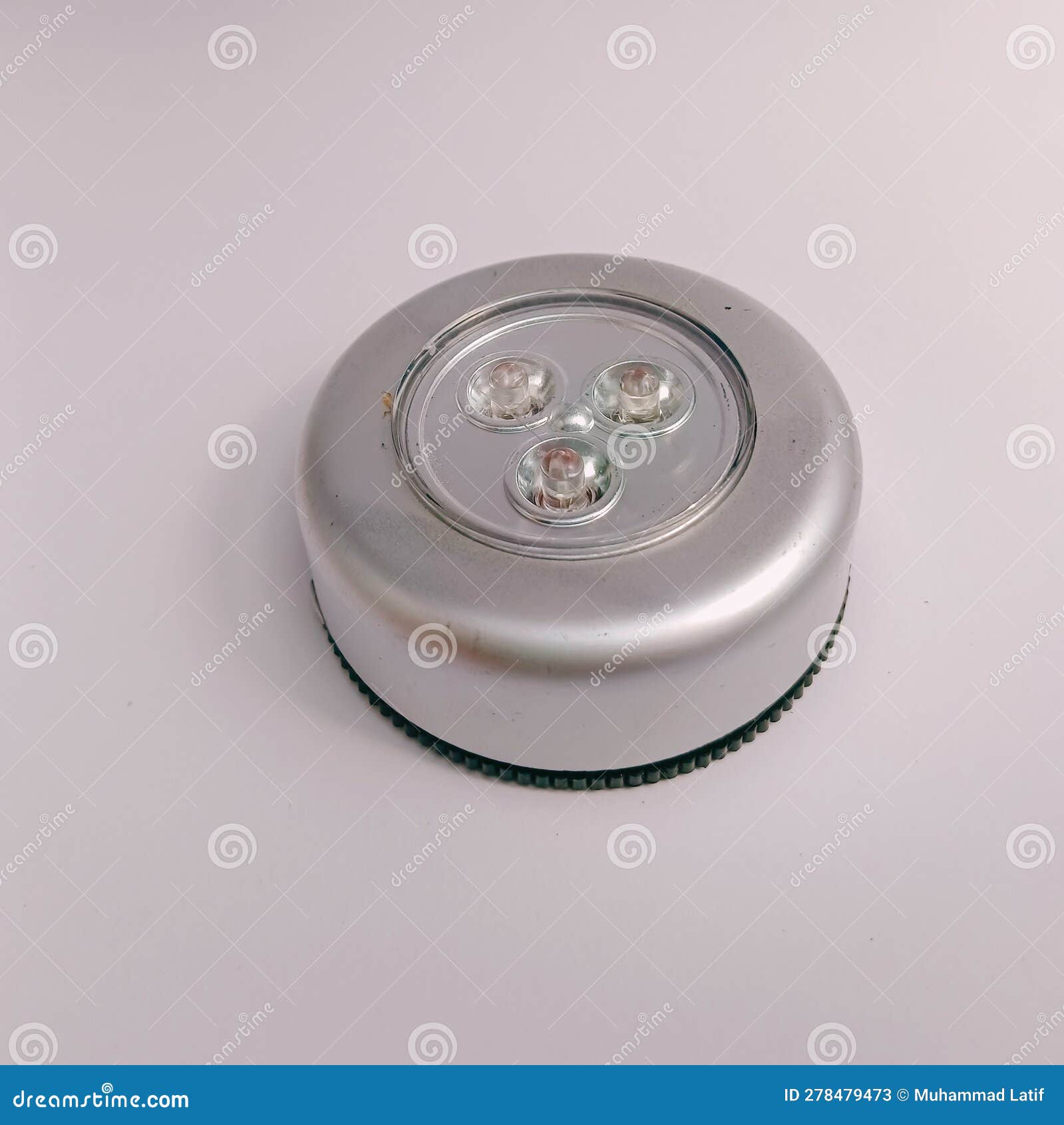 Round Shape Emergency Light with Three Led Light Points Stock Image ...