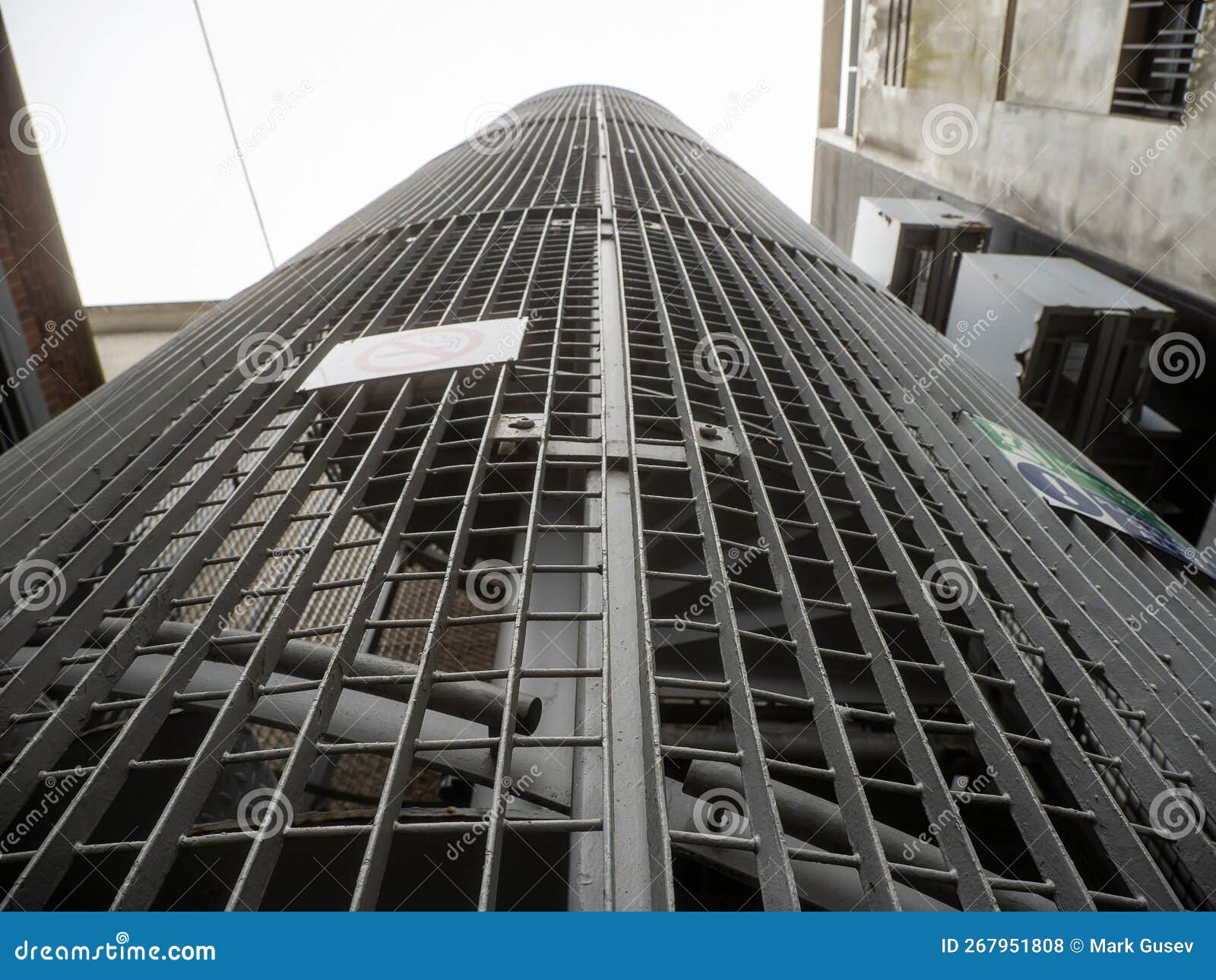 Round Shape Fire Escape Staircase of a Building in Metal Security ...