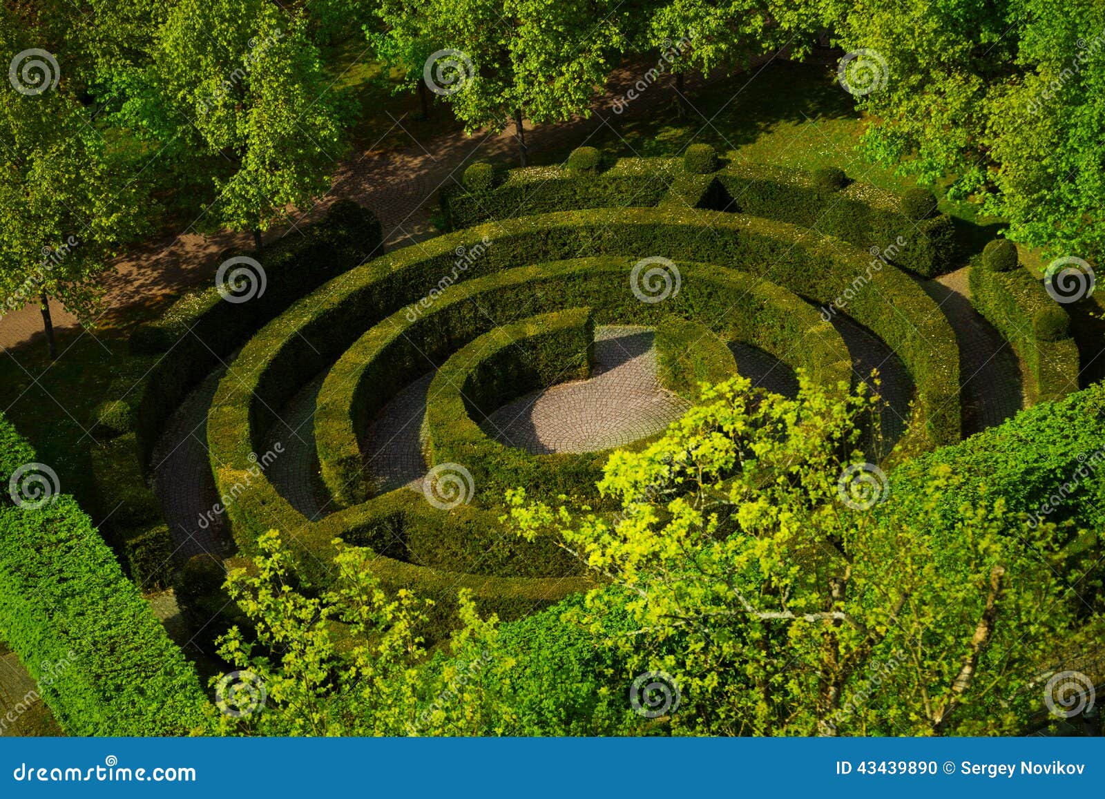 Round Shape Labyrinth Green Bush in Luxembourg Stock Photo - Image of ...