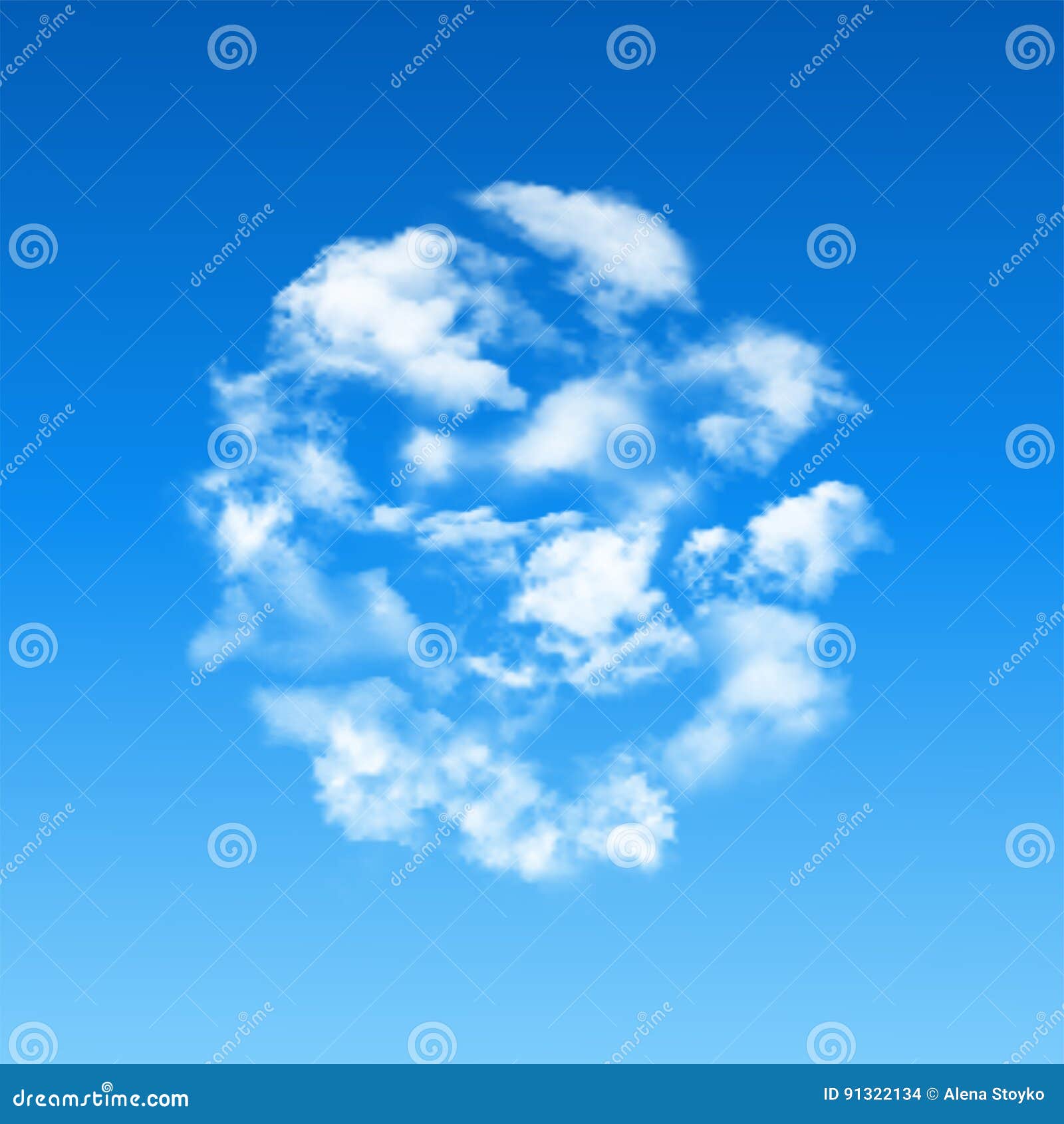 Round shape made of clouds stock vector. Illustration of magical - 91322134