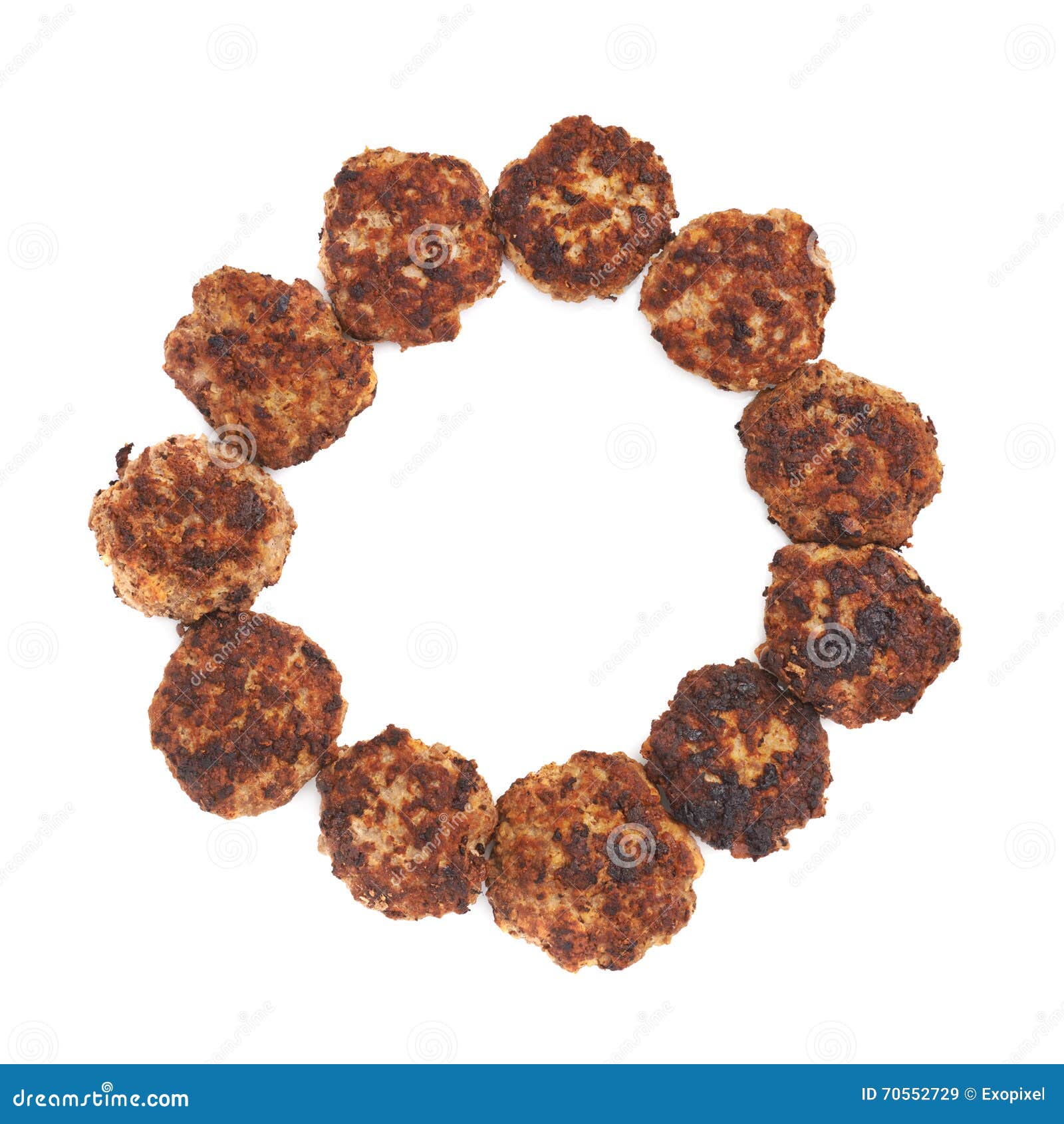 Round Shape Made of Cutlets Isolated Over White Background Stock Image ...