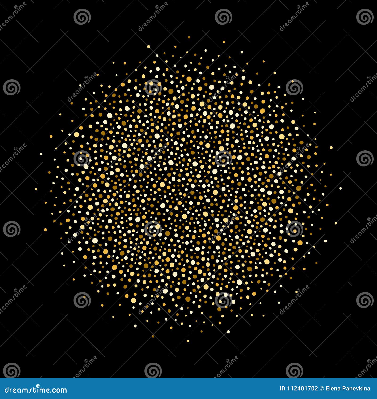 Round Shape Made of Uneven Golden Dots, Blobs, Spots Stock Vector ...