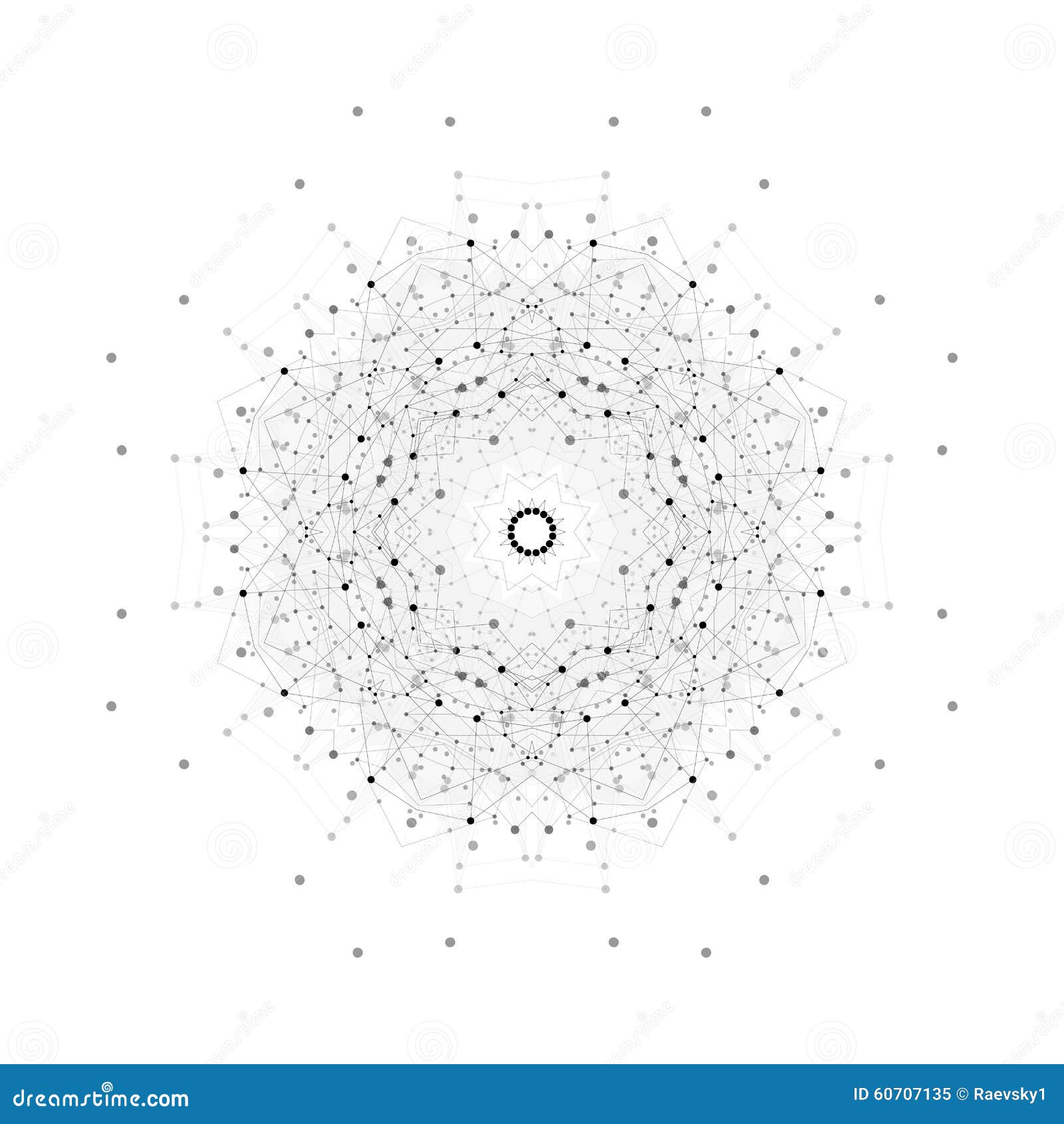 Round Shape, Molecular Construction with Connected Lines and Dots ...