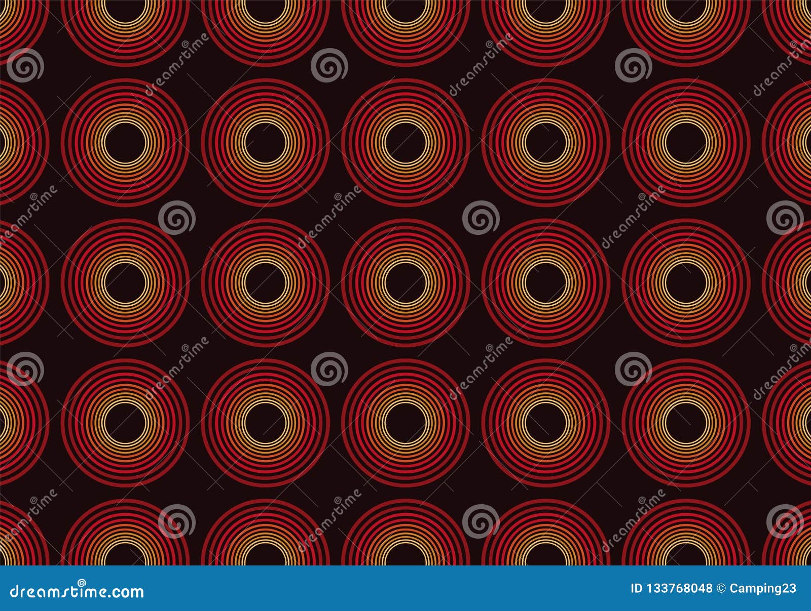 Round Shape Pattern - Retro Style, Illustration - Vector. Stock Vector ...