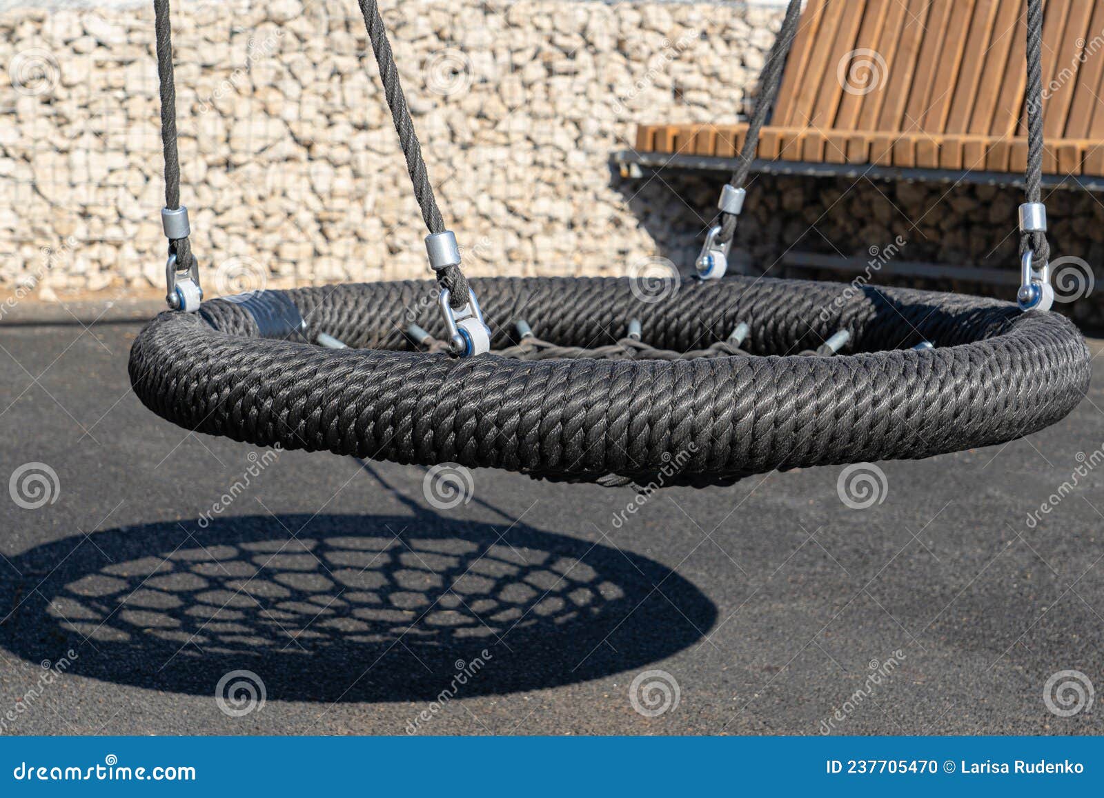 Round Shape Rope Swing on the Playground. Stock Photo - Image of play ...